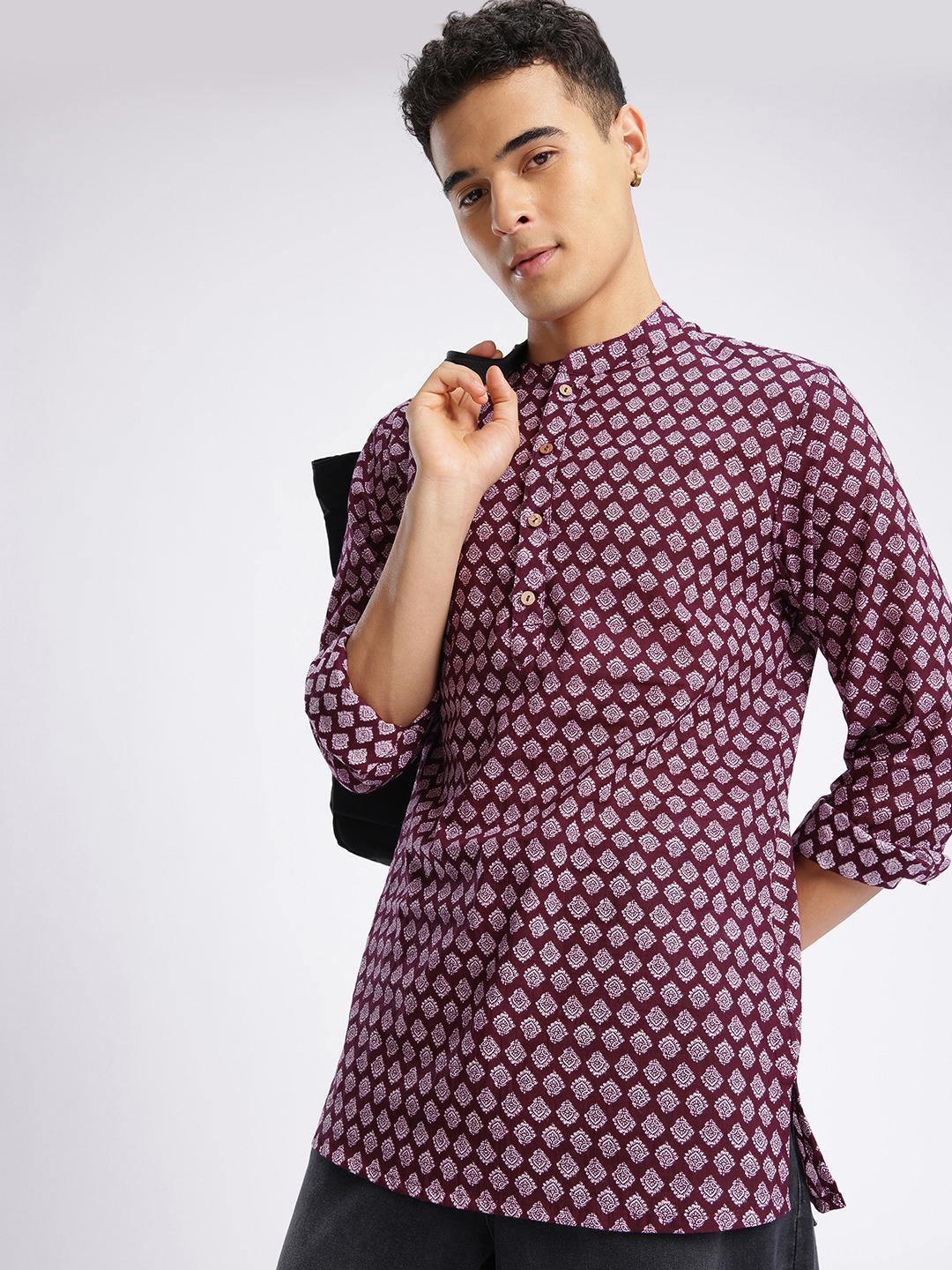 Buy Anouk Rustic Indie Ethnic Motifs Printed Kurta - Kurtas for Men ...