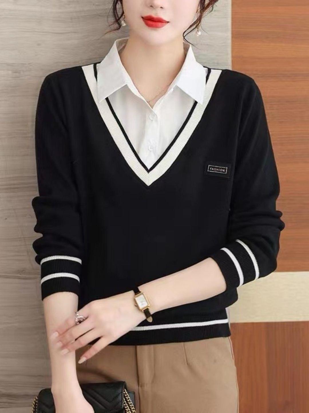 Buy KPOP Women Colourblocked Pullover - Sweaters for Women 38415197 ...