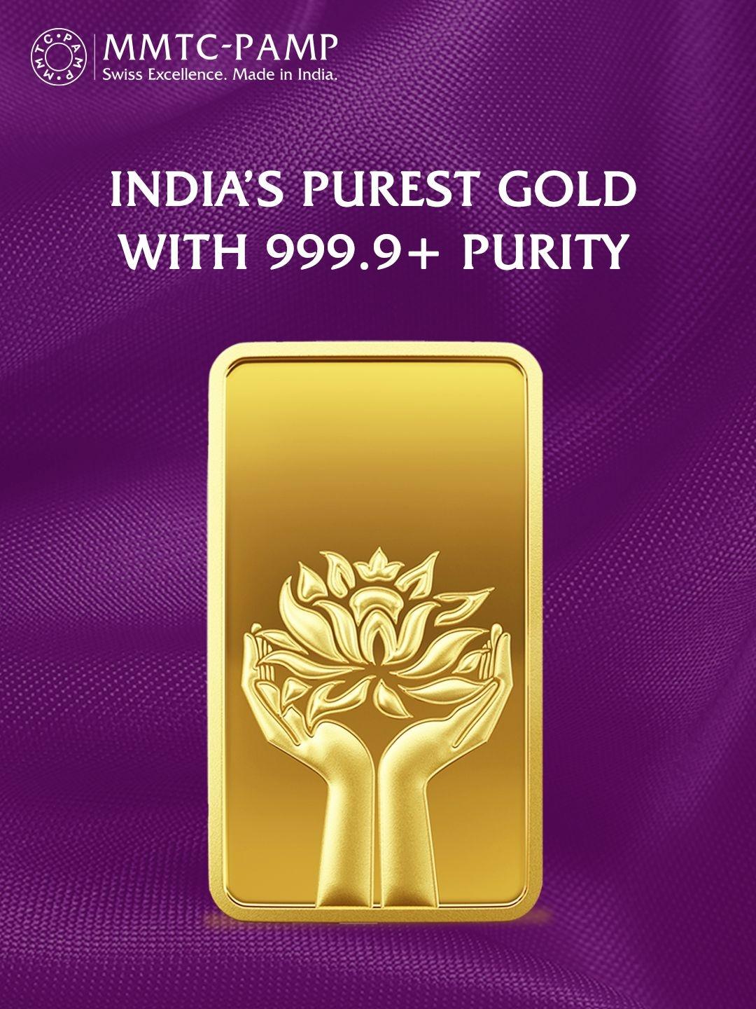 Buy MMTC PAMP Gold 999.9 Minted Bar Lotus Minted Card 2g - Gold Coin ...