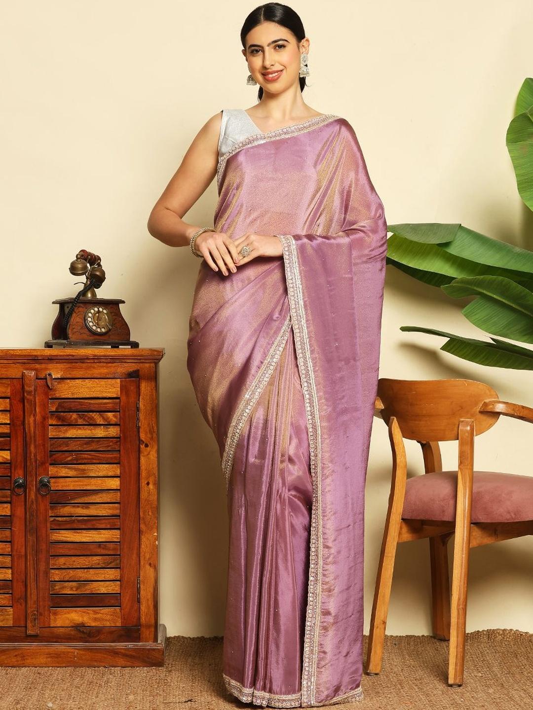Buy Meena Bazaar Embellished Zari Art Silk Saree - Sarees for Women ...