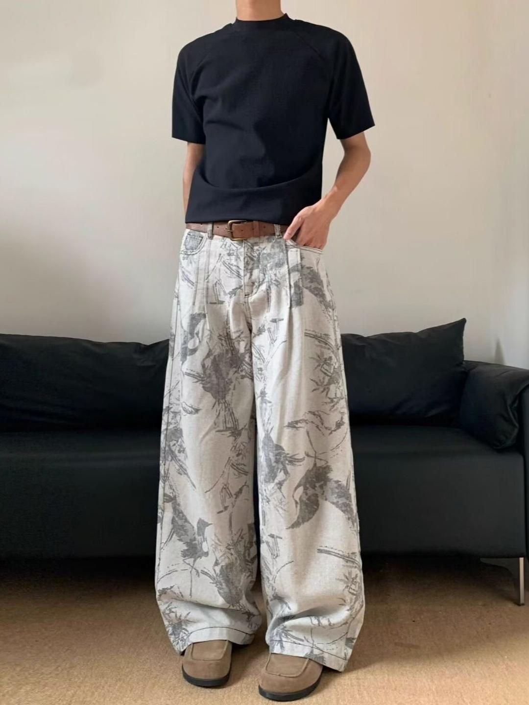 Buy StyleCast X Revolte Men Wide Leg Mid Rise Light Fade Printed Jeans ...