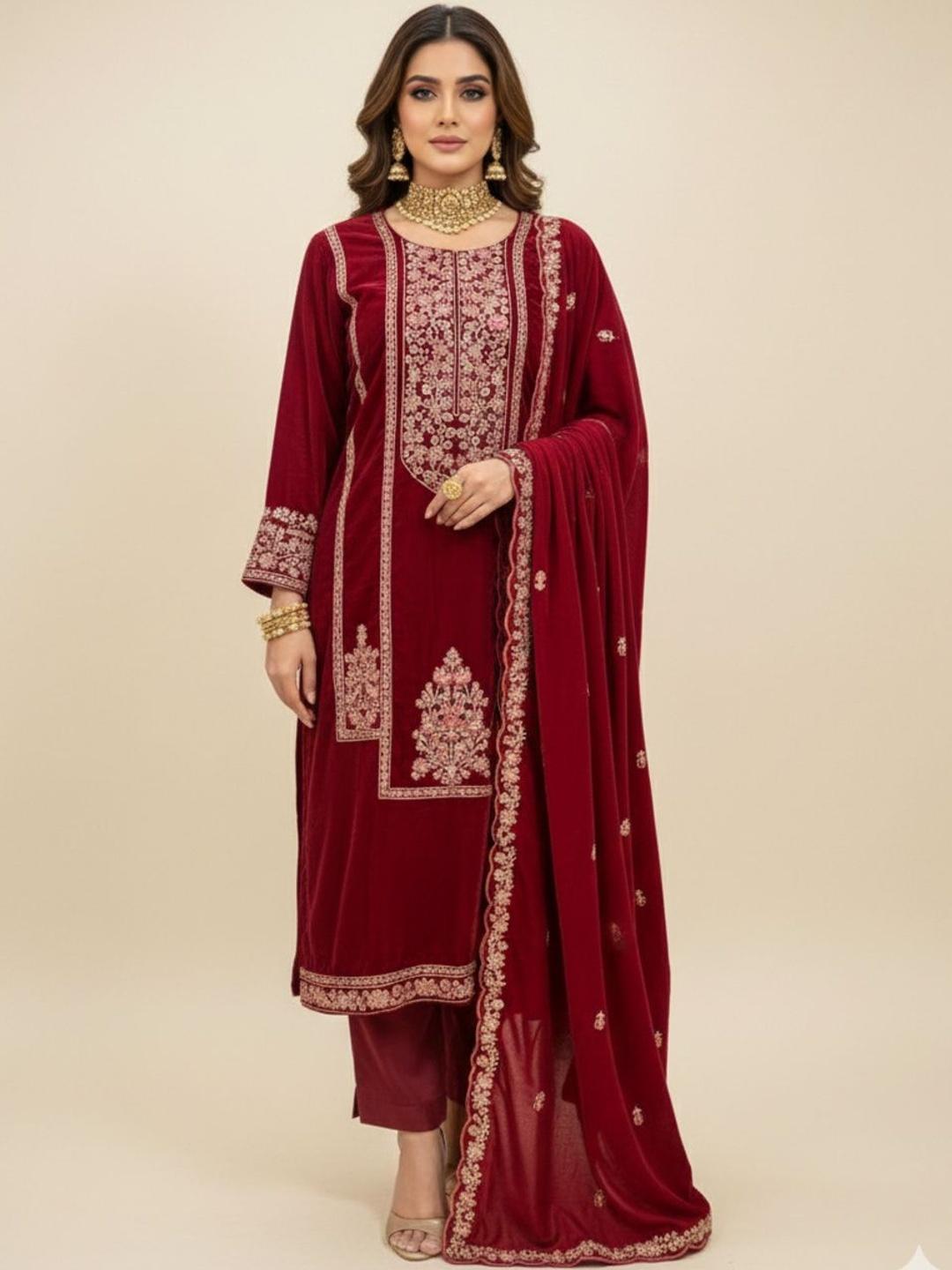 Buy TRUE SISTERS Women Ethnic Motifs Embroidered Regular Thread Work ...
