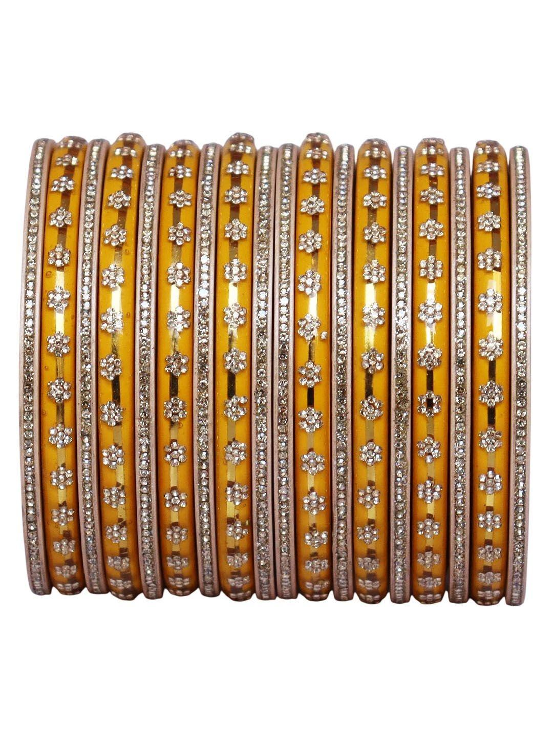 Buy TAJ BRIDAL STORE Set Of 18 Stone Studded Rajasthani Lac Bridal ...