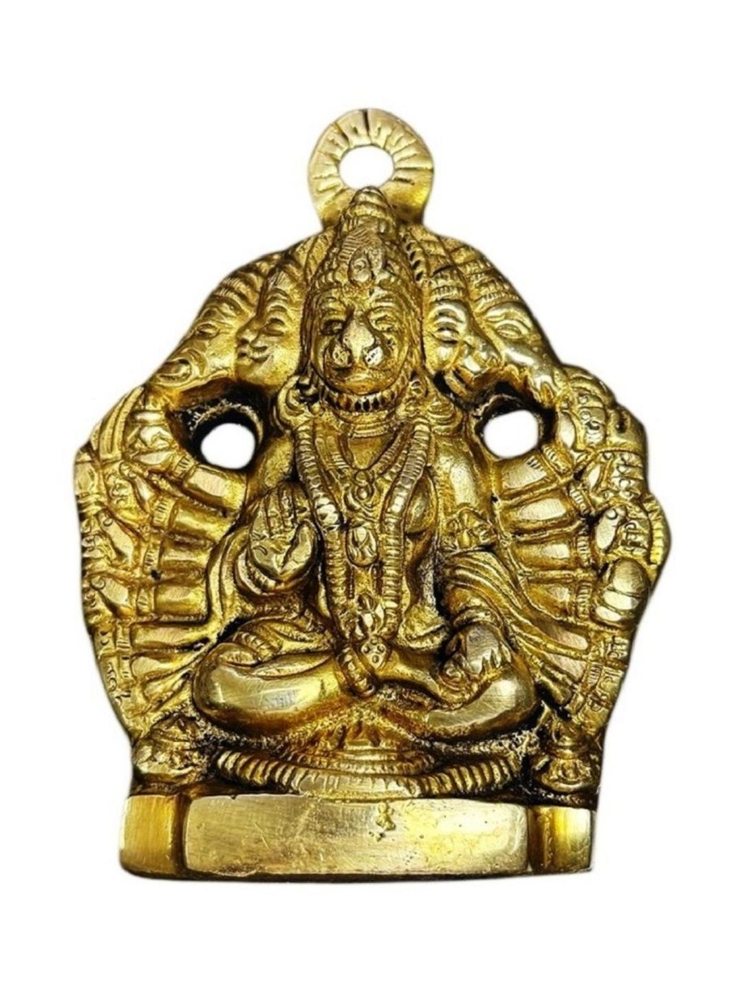 Buy Numeroastro Yellow Panchmukhi Hanuman Ji Idol Wall Hanging 4.72 In ...