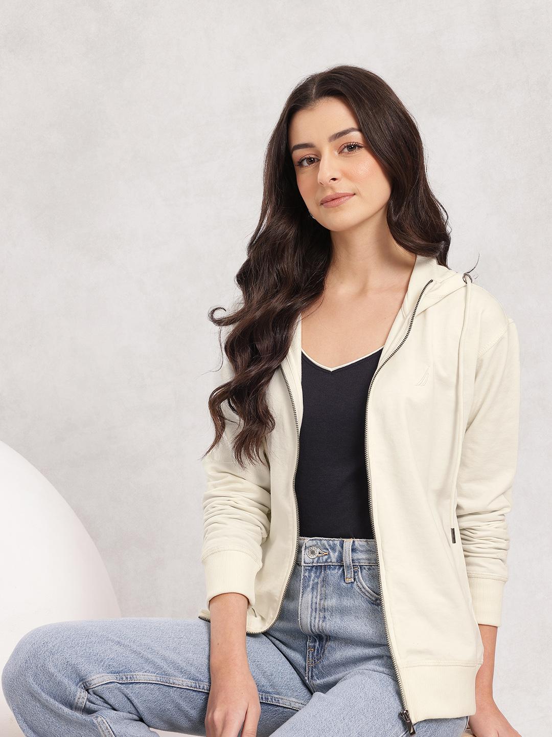 Buy Nautica Hooded Front Open Sweatshirt - Sweatshirts for Women ...