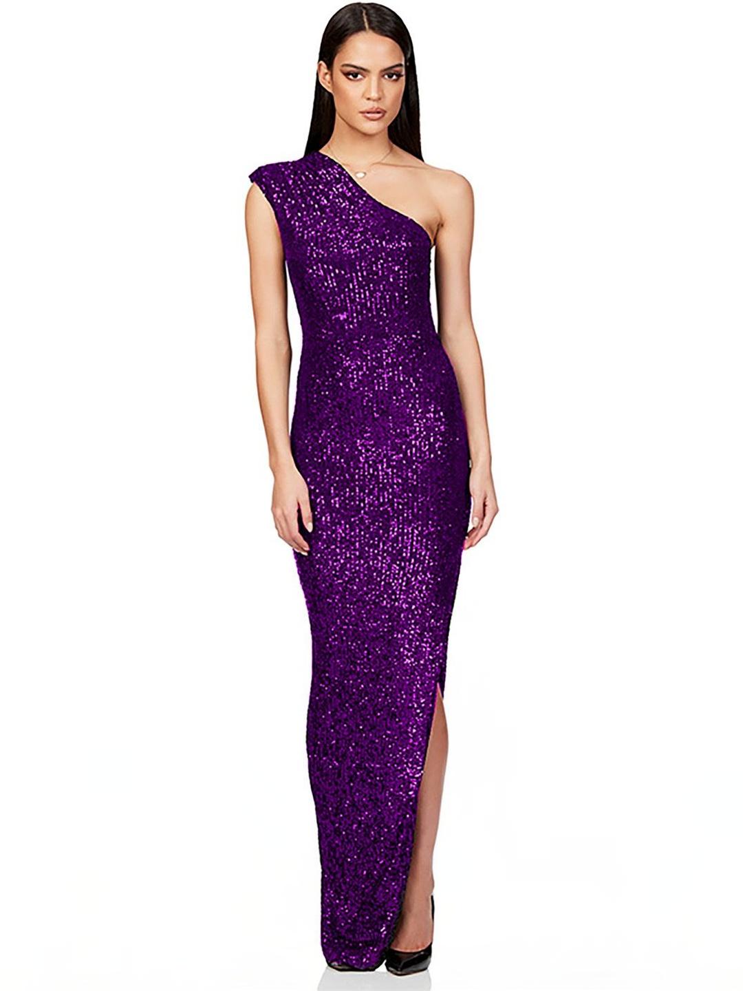 Buy JC Mode Embellished One Shoulder Bodycon Maxi Dress - Dresses for ...