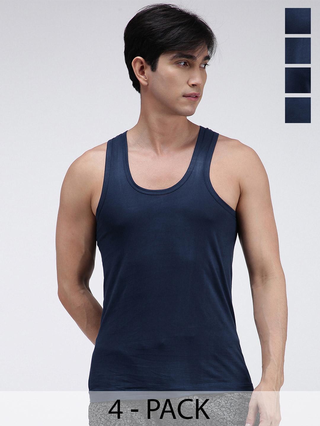 Buy AMUL COMFY Pack Of 4 Pure Cotton Sleeveless Innerwear Vests AC ...