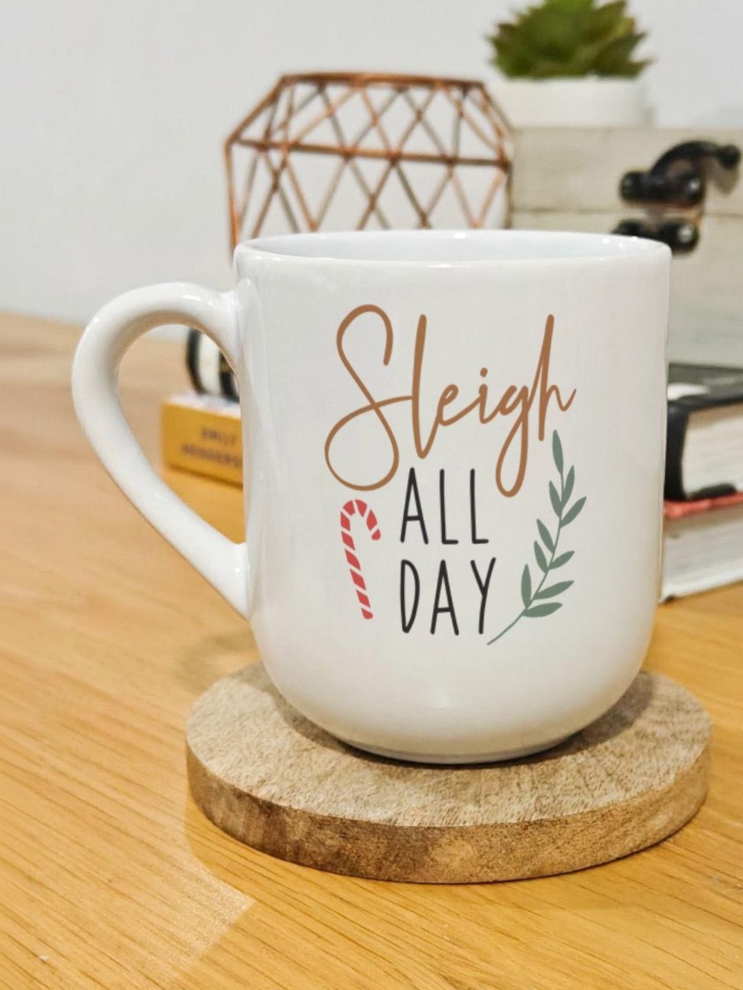 Buy One Posh Home White Printed Ceramic Glossy Mugs Set Of Cups And ...