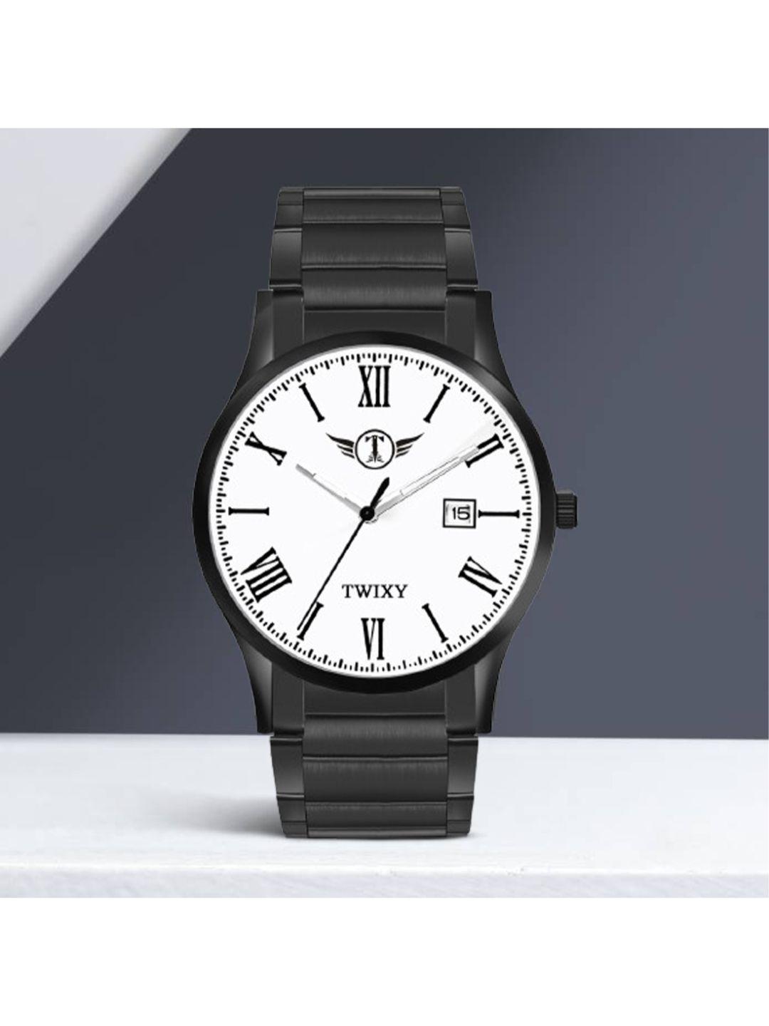 Buy TWIXY Men Brass Dial & Stainless Steel Straps Analogue Multi ...