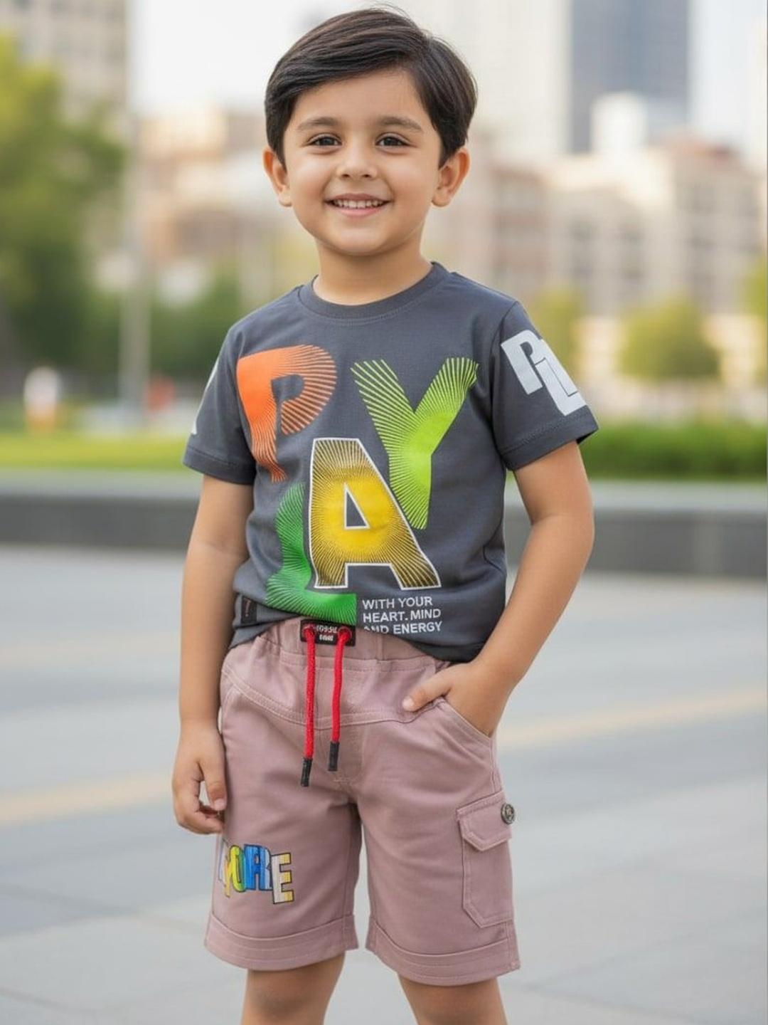 Buy Colourspop Boys Printed Top With Shorts - Clothing Set for Boys ...