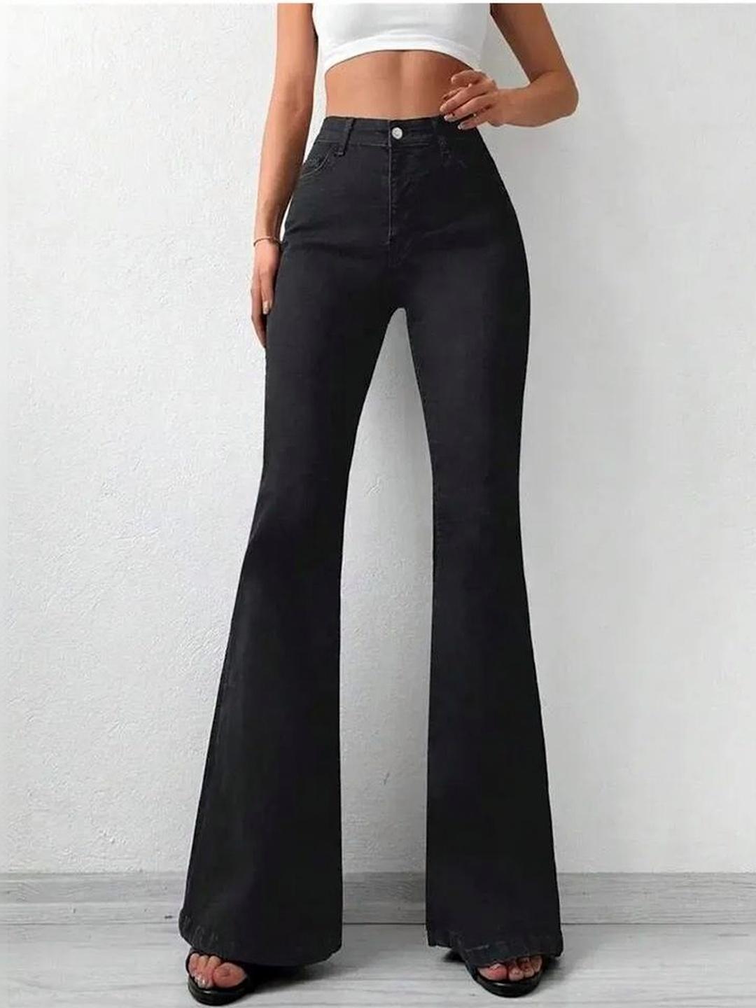 Buy Aadvi Fashion Women Smart Flared High Rise Heavy Fade Ombre Jeans ...