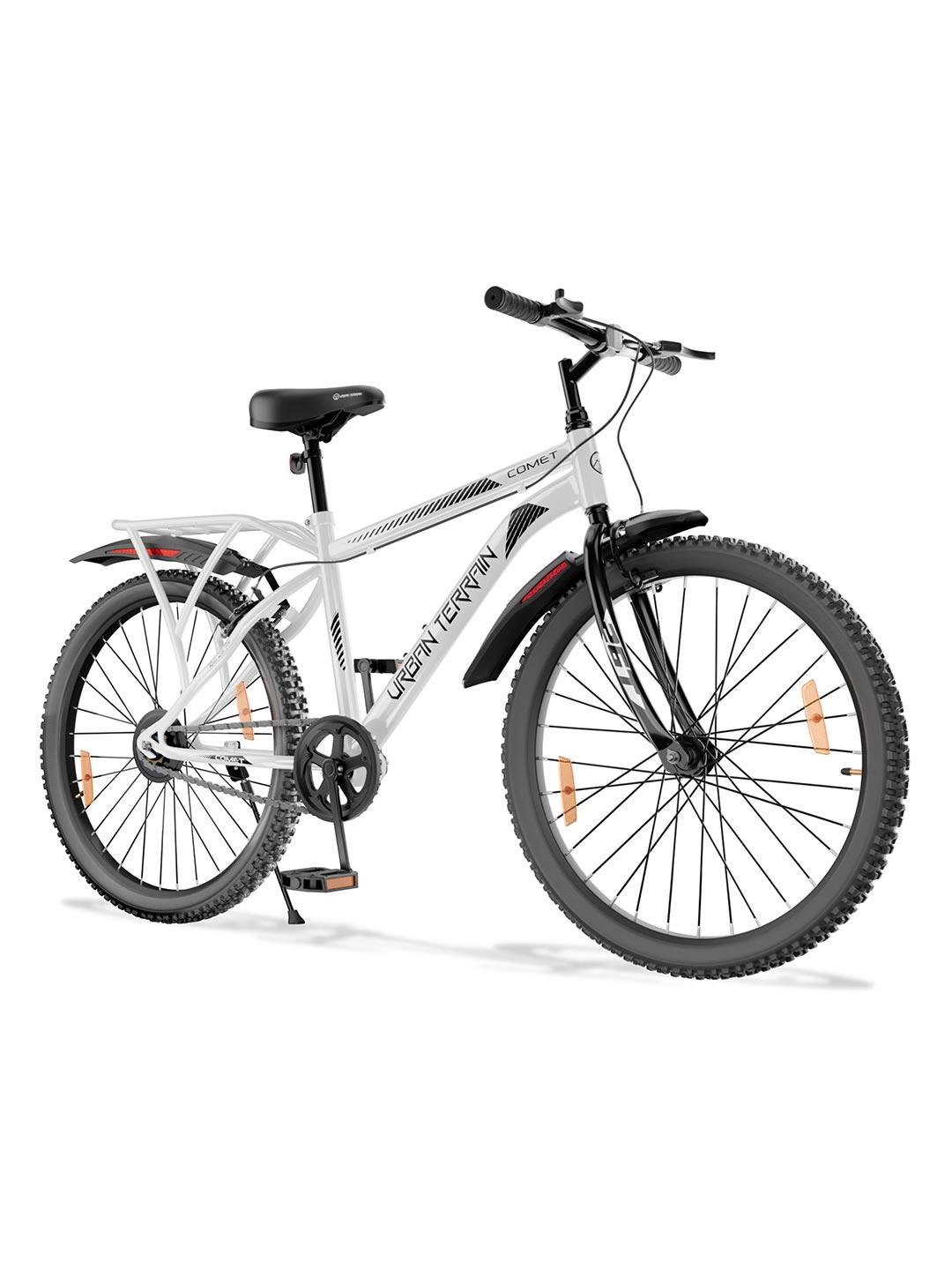 Buy URBAN TERRAIN White Comet Single Speed Mountain Bicycle - Bicycle ...