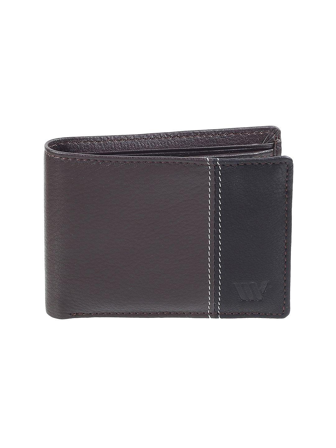 Buy WALKWAY By Metro Men Colourblocked Leather Two Fold Wallet ...