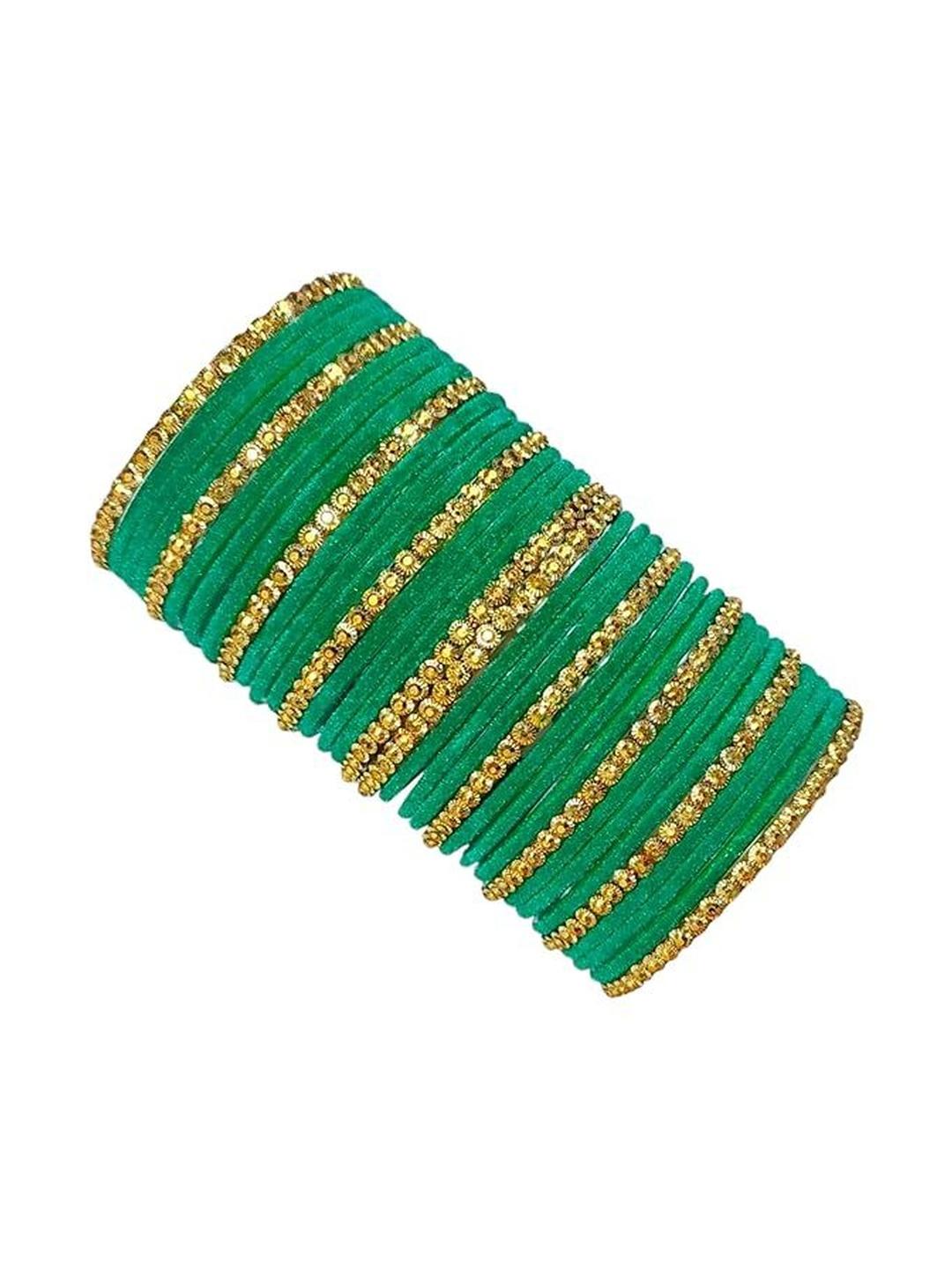 Buy BEG FASHION Set Of 34 Beads Studded & Velvet Bangles - Bangle for ...