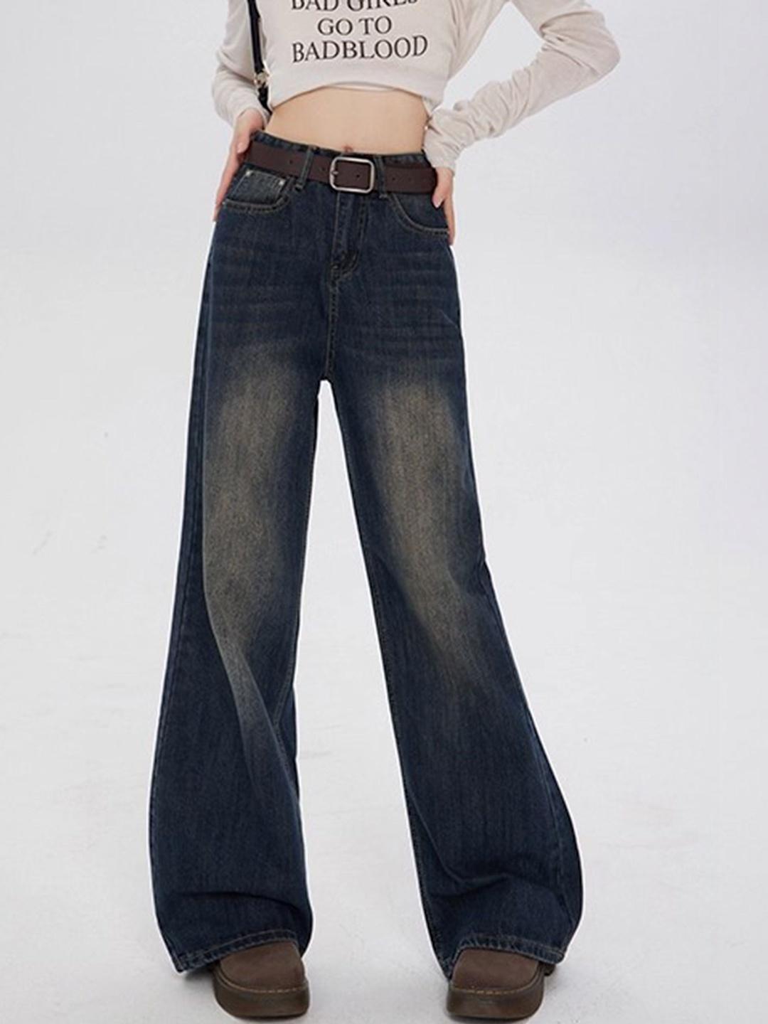 Buy LULU & SKY Women Wide Leg High Rise Heavy Fade Jeans - Jeans for ...