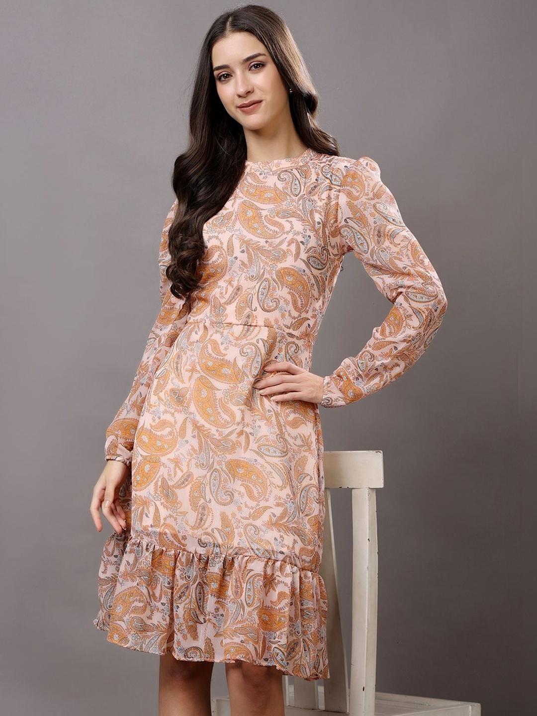 Buy Moda Rapido Print Ruffled Chiffon A Line Dress - Dresses for Women ...