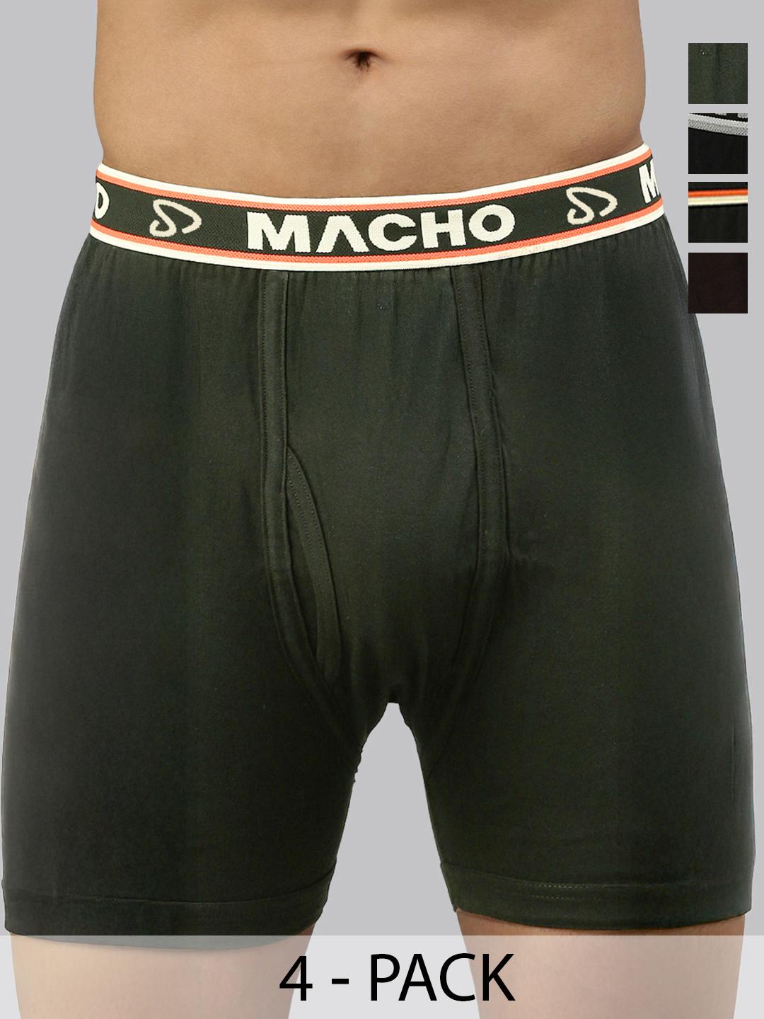 Buy MACHO Men Pack Of 4 Pure Cotton Long Trunk - Trunk for Men 38074095 ...
