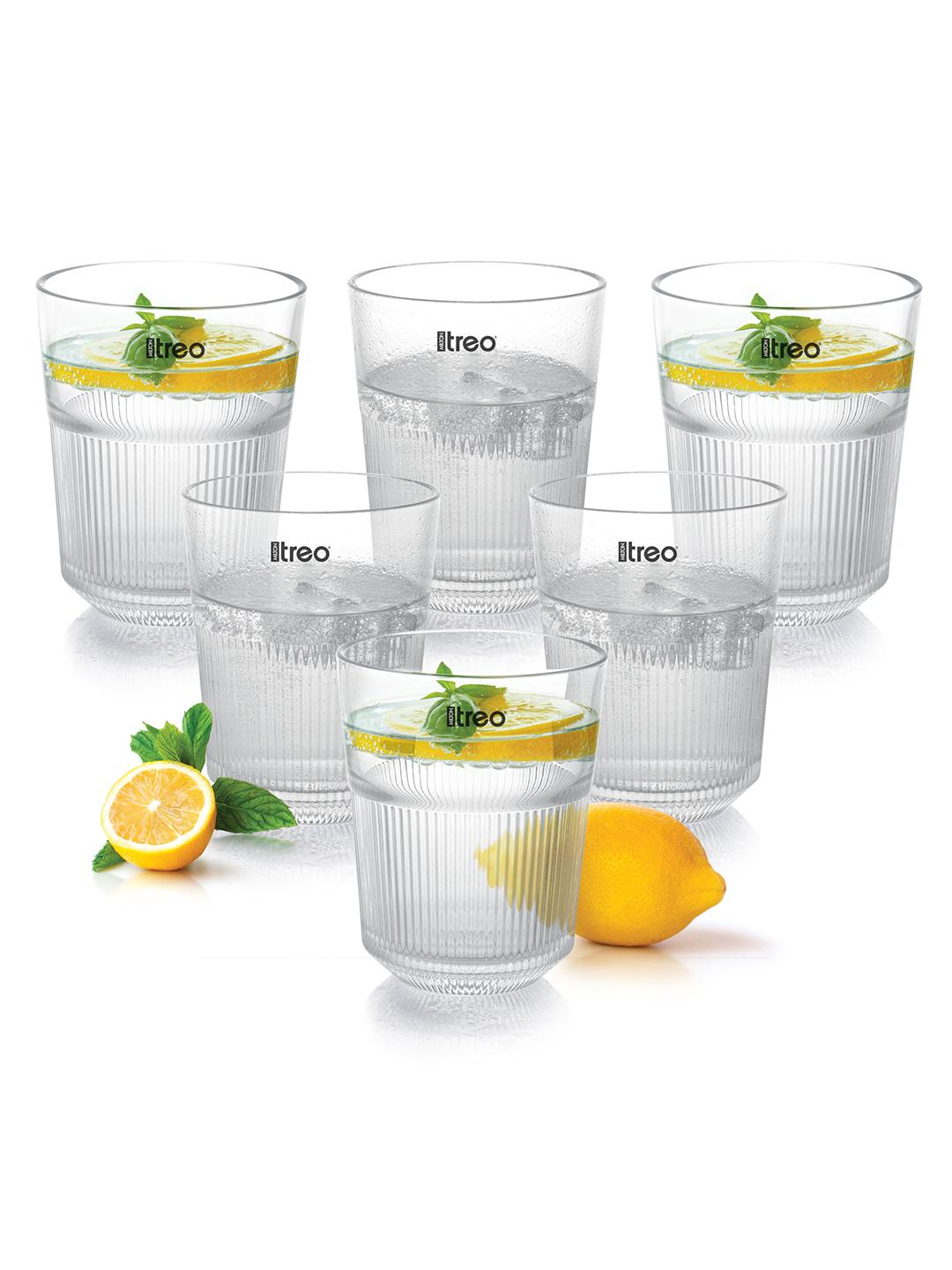Buy Treo Empress Transparent Crystal Clear Juice Tumbler Glass Set 140 ...