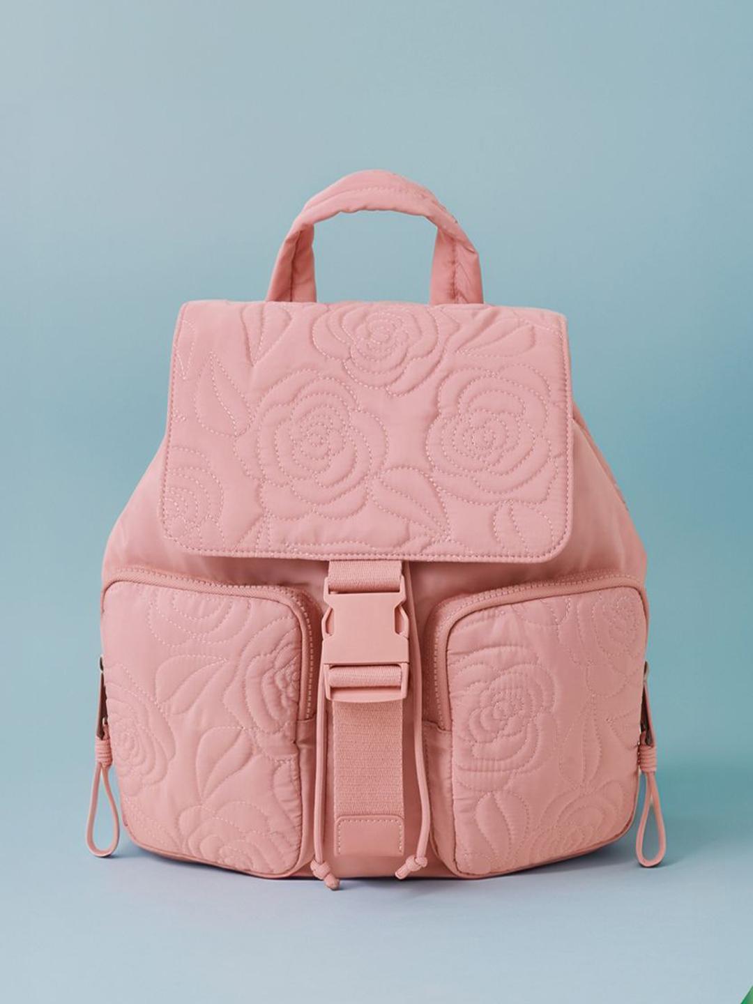 Buy Accessorize Women Recycled Polyester Floral Quilted Backpack ...