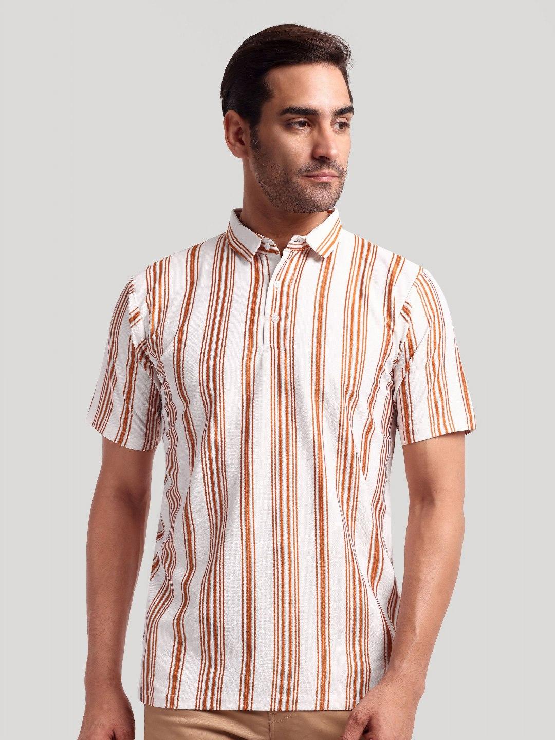 Buy Moda Rapido Men Striped Polo Collar Cotton T Shirt - Tshirts for ...