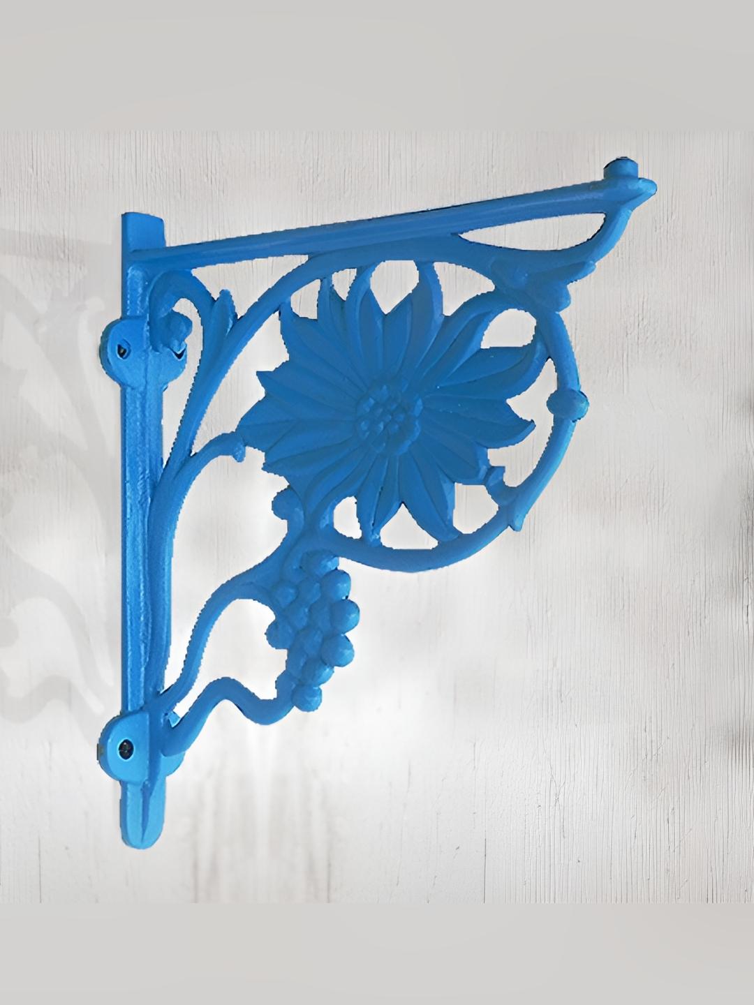 Buy Indianshelf Turquoise Blue Floral Curtain Rods With Brackets ...