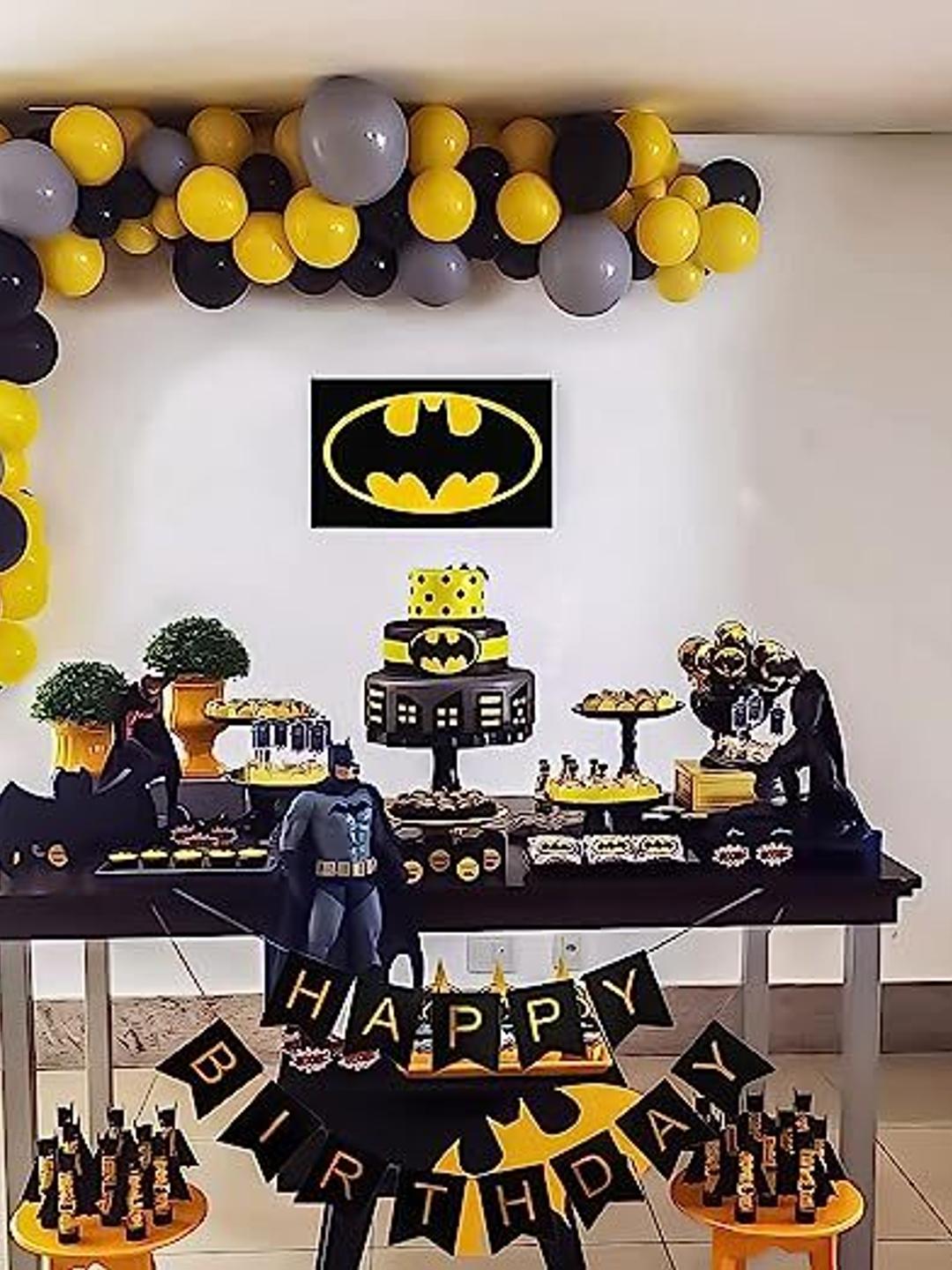 Buy Special You 70 Pcs Black Batman Theme Birthday Decoration Kit ...