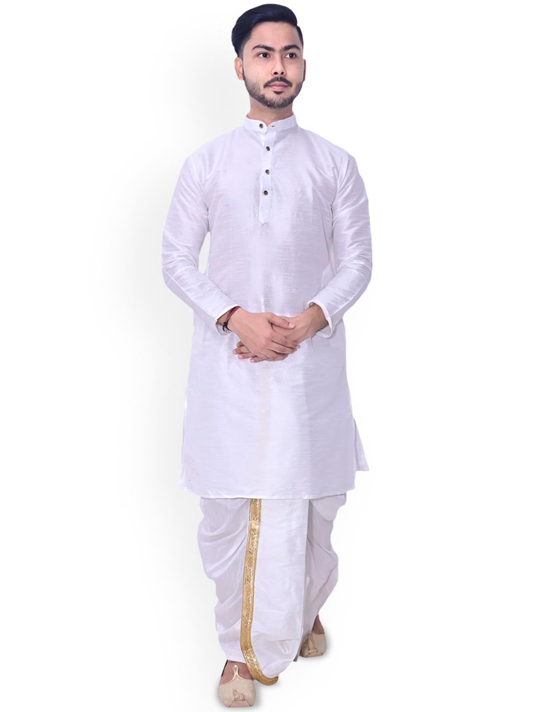 Buy Om Shubh Mangalam Band Collar Straight Kurta With Dhoti Pants ...