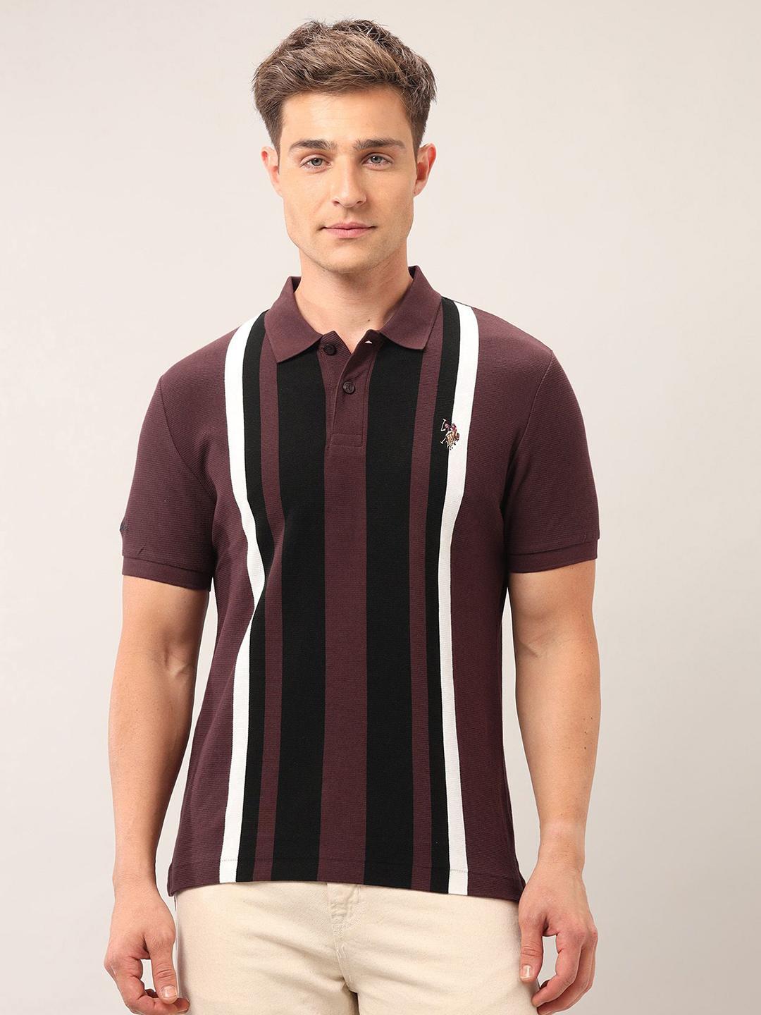 Buy U.S. Polo Assn. Denim Co. Men Brand Logo Striped Polo Collar ...