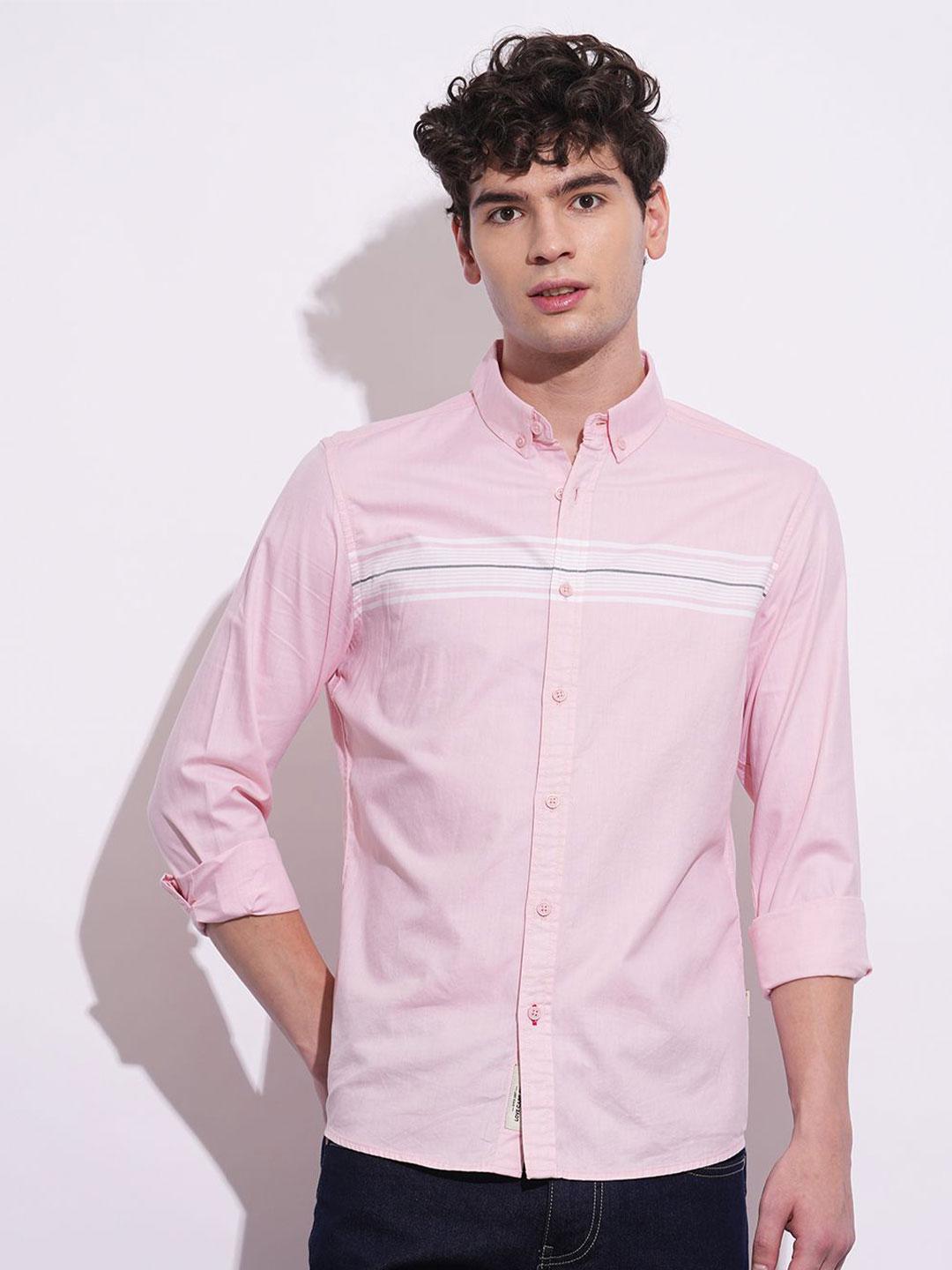 Buy Being Human Men Classic Slim Fit Horizontal Stripes Opaque Striped ...