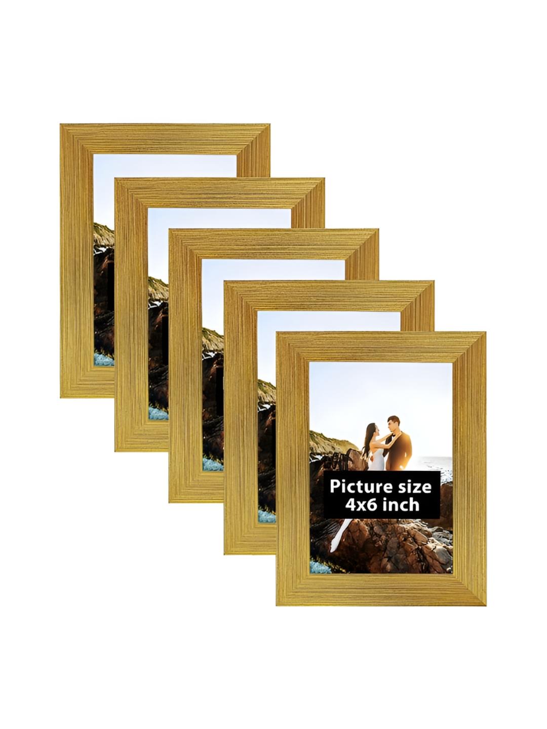 Buy Art Street Gold Toned 5 Pieces Wooden Wall Photo Frames - Photo ...
