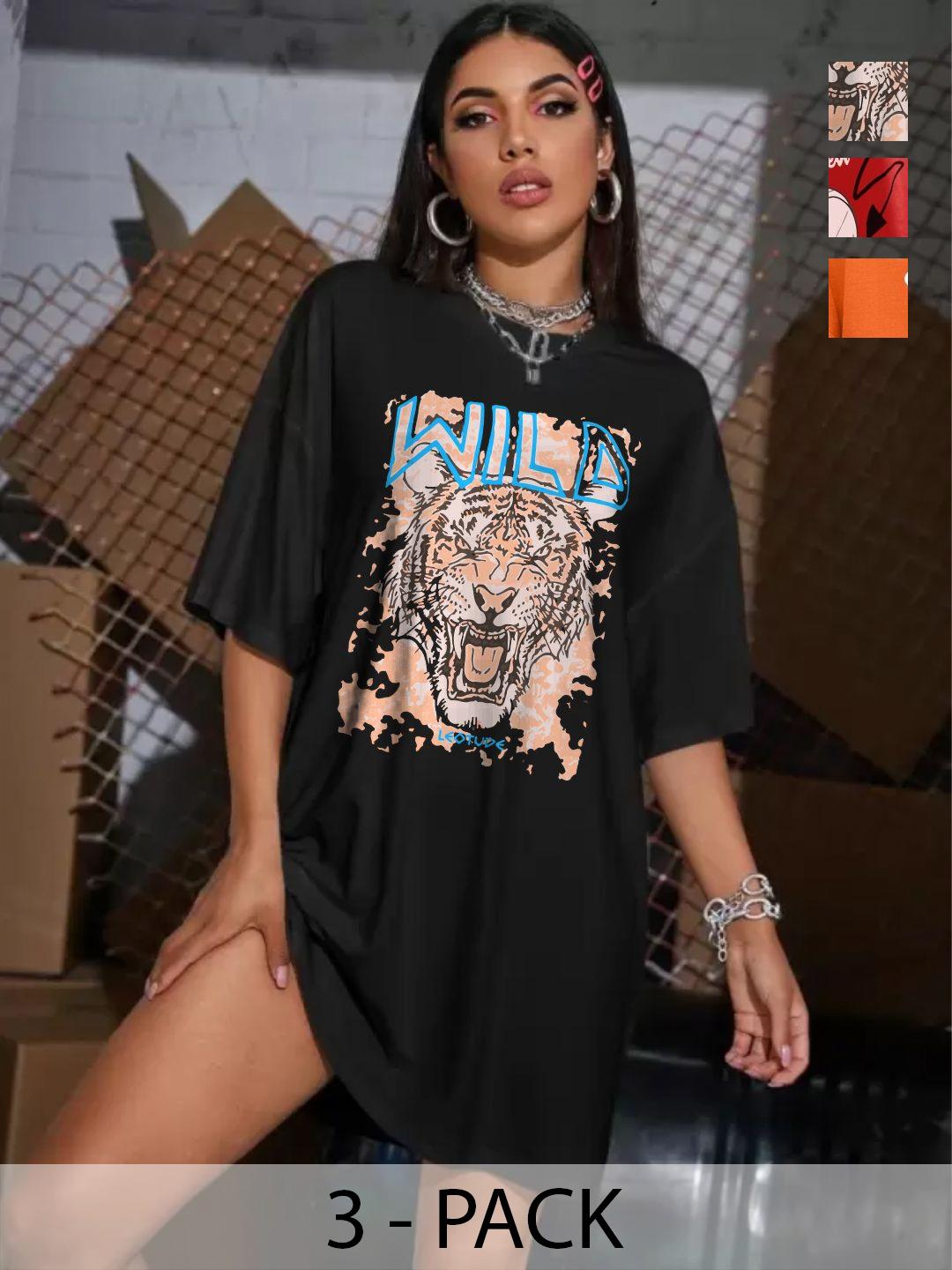 Buy Leotude Women 3 Printed T Shirt - Tshirts for Women 32883581 | Myntra