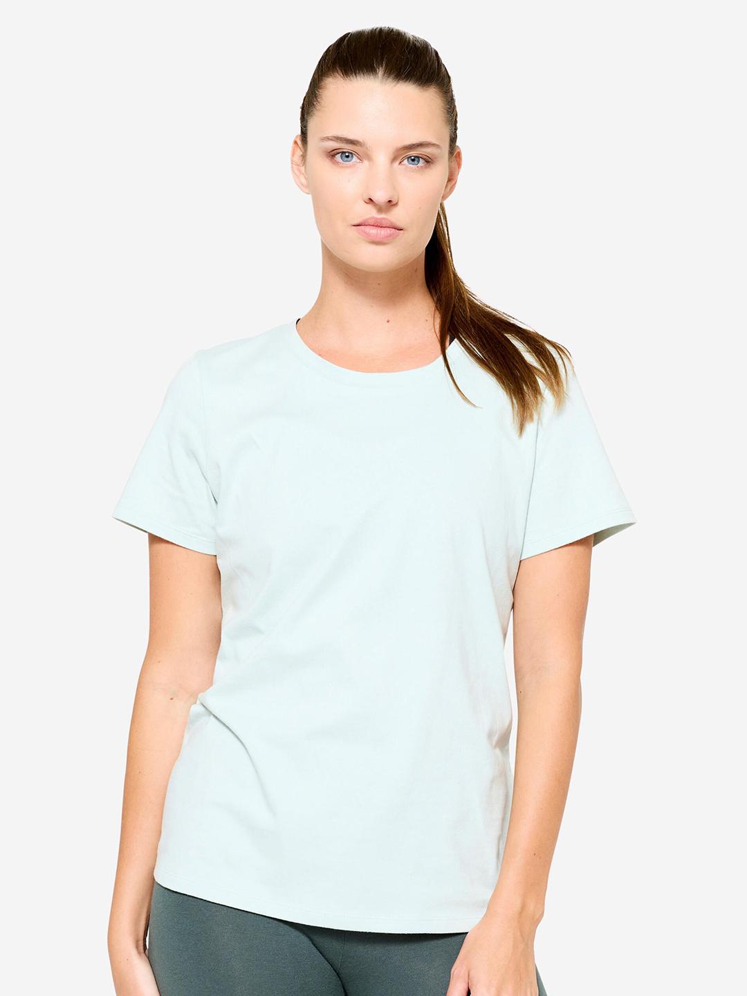 Buy Decathlon DOMYOS Womens Fitness T Shirt Sage Green - Tshirts for ...
