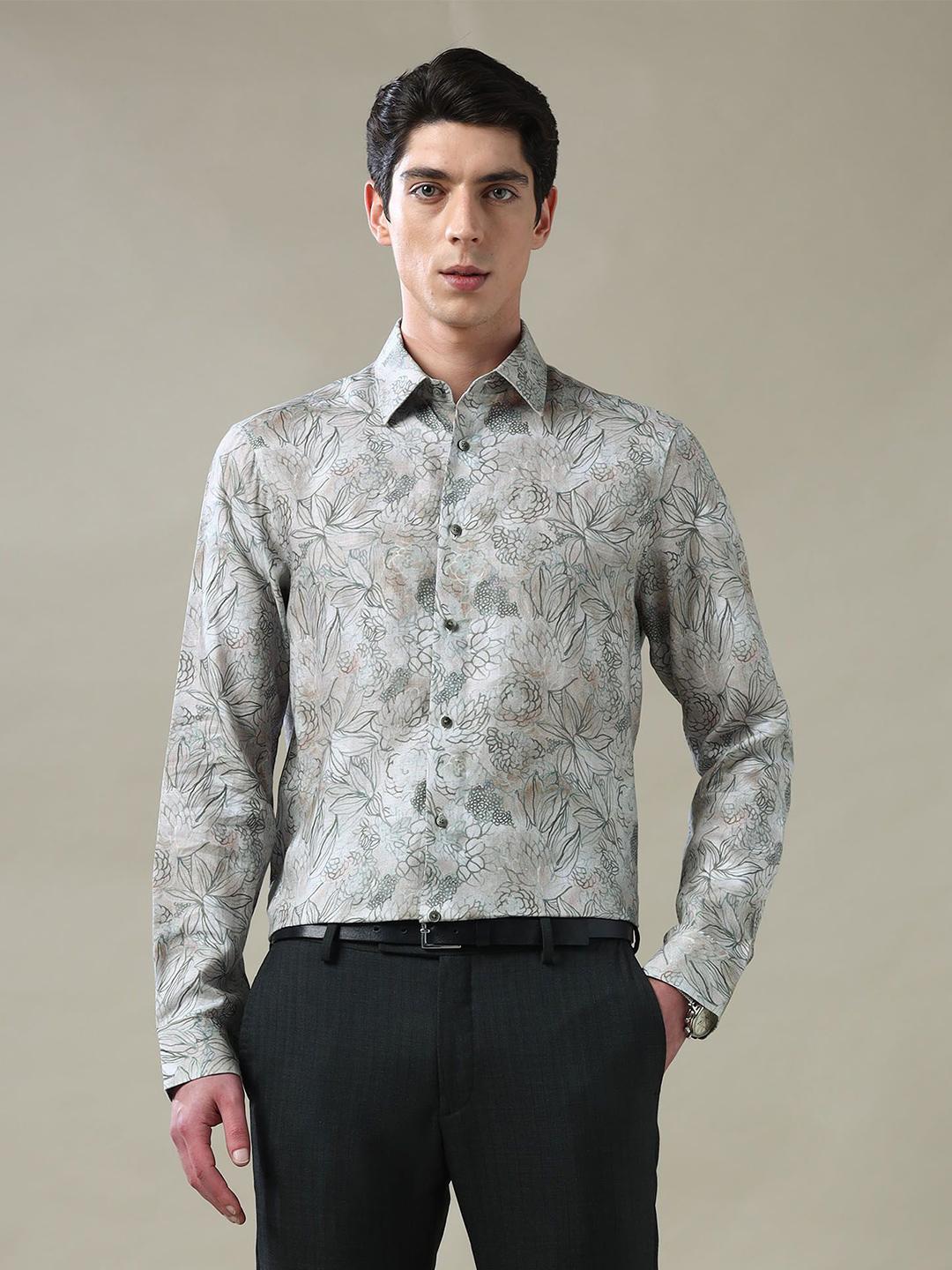 Buy Arrow Men Classic Tailored Fit Floral Opaque Printed Formal Shirt ...