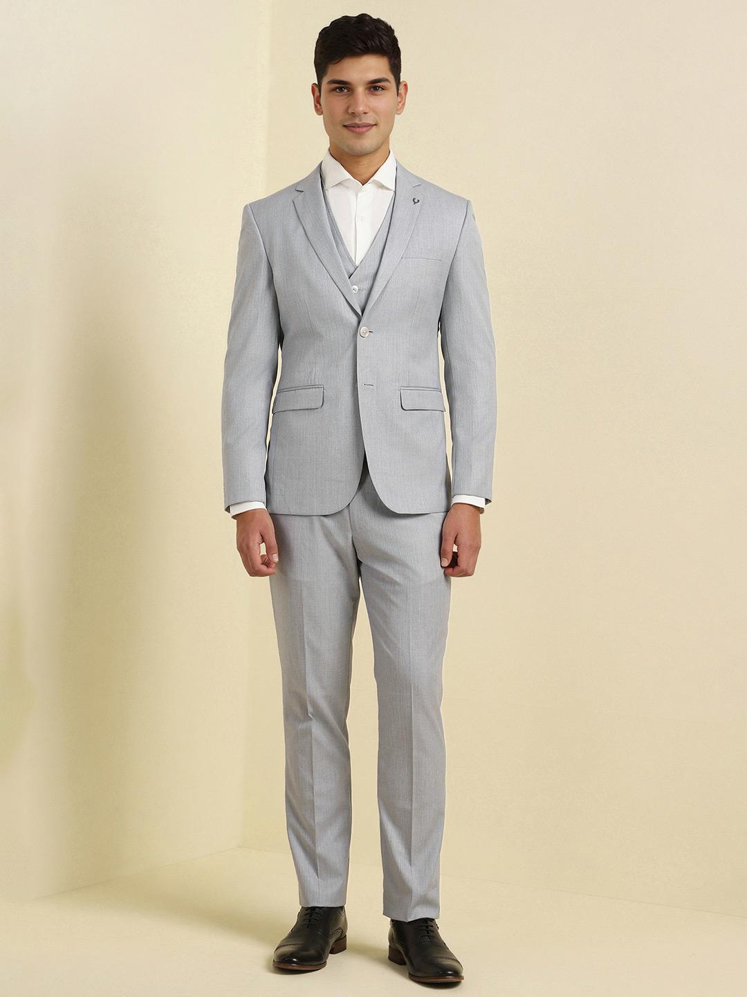 Buy Allen Solly Slim Fit Single Breasted Three Piece Suit - Suits for ...