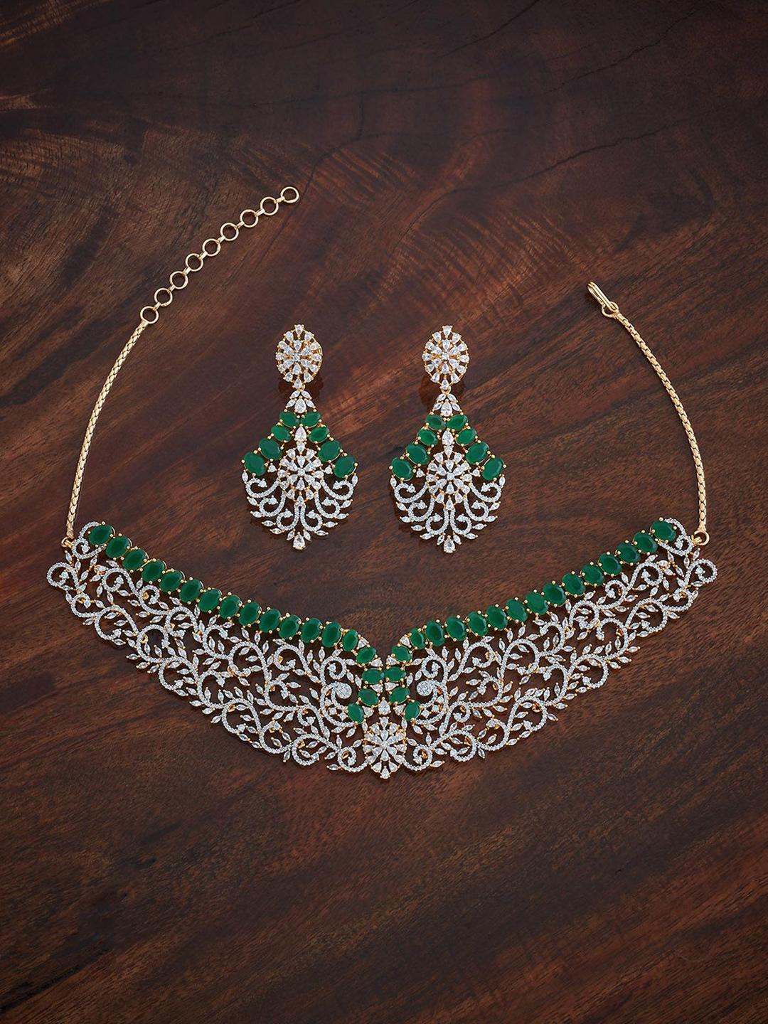 Buy Kushal's Fashion Jewellery Gold Plated Cubic Zirconia Stone Studded ...