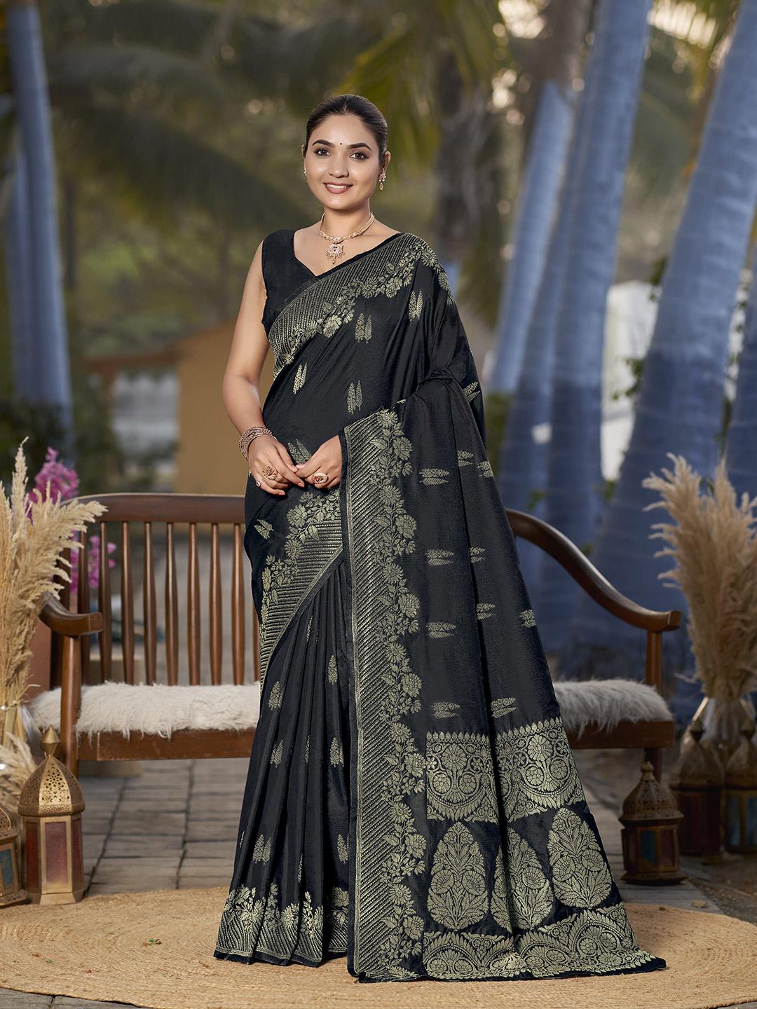 Buy MANOHARI Woven Design Zari Banarasi Saree - Sarees for Women ...