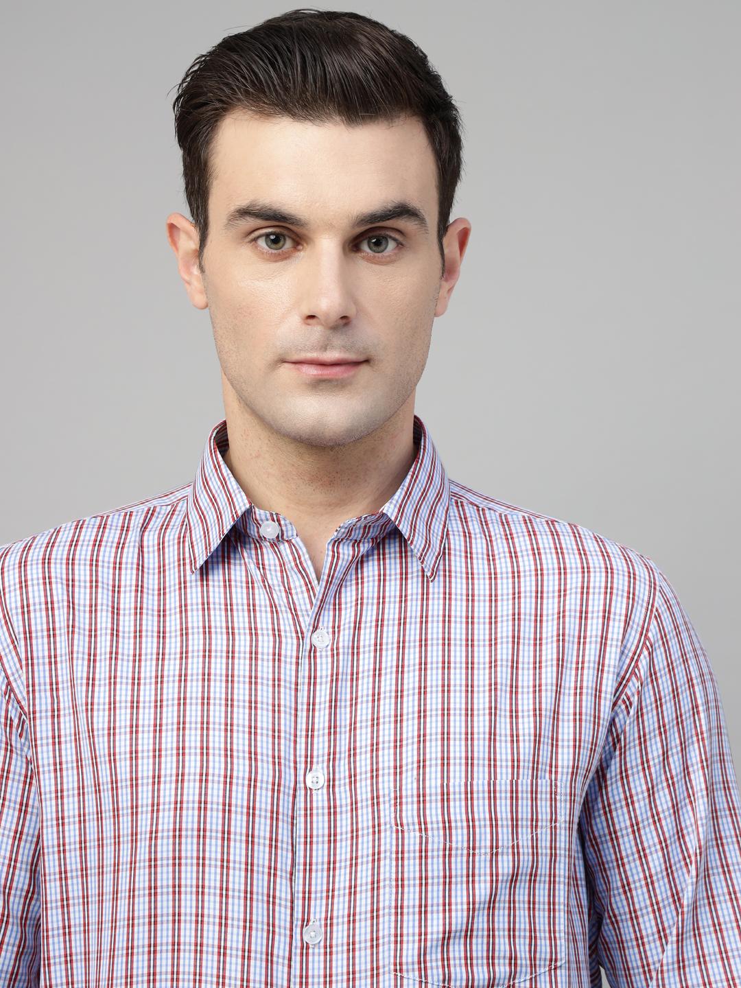 Buy Hancock Men Slim Fit Windowpane Checked Wrinkle Ressstant Formal ...