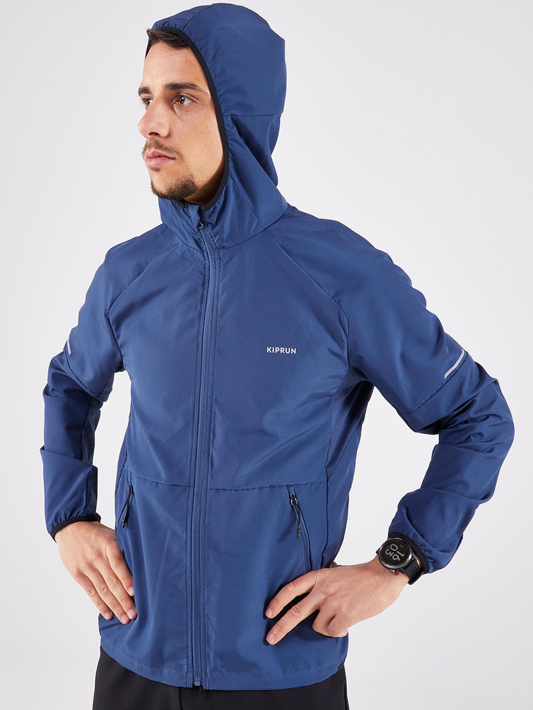 Buy Decathlon Kalenji Men Blue Run 100 Dry Windproof Running Jacket ...
