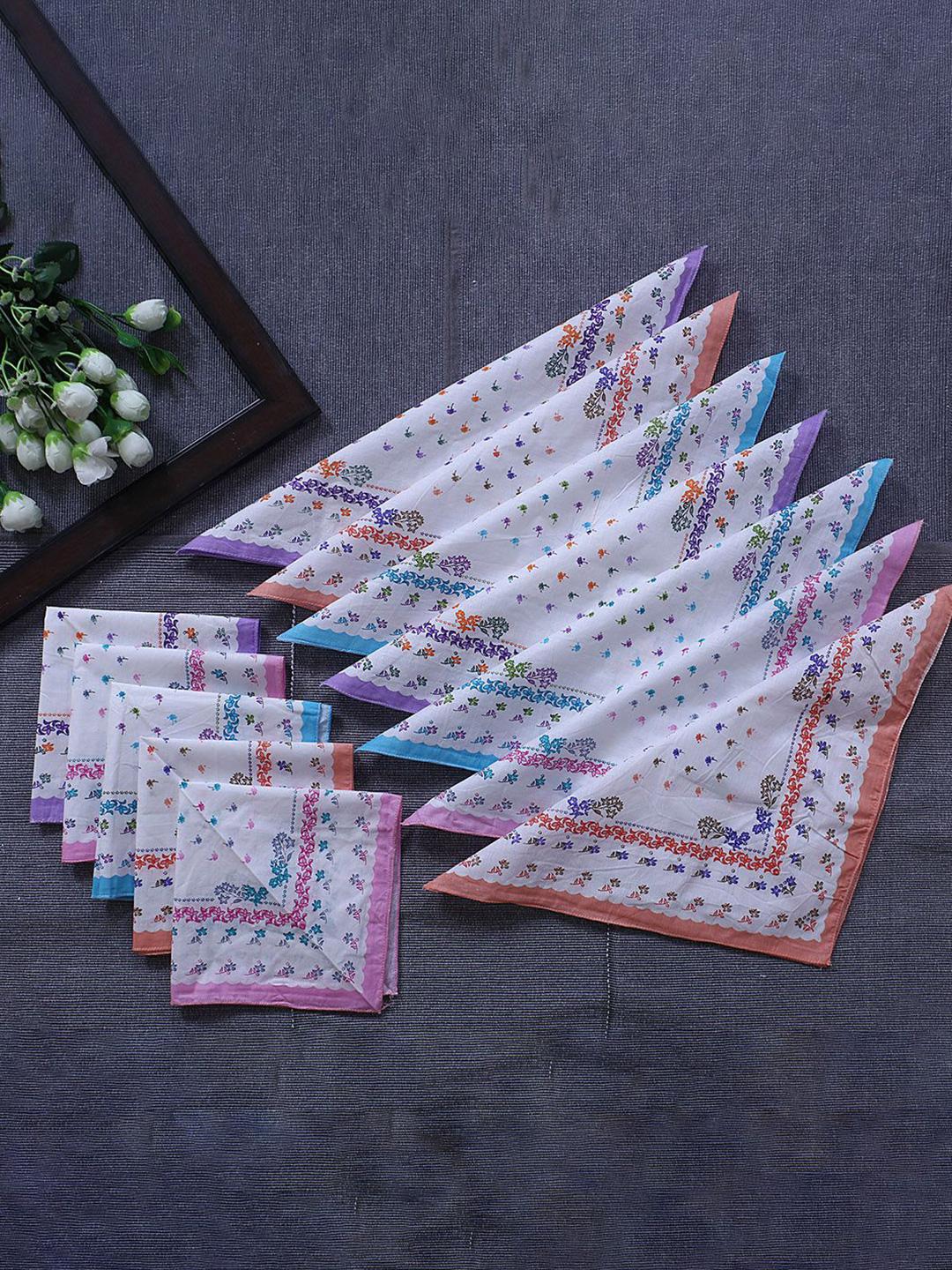 Buy Kuber Industries Women & Girls Set Of 12 Colorful Flower Print Soft ...