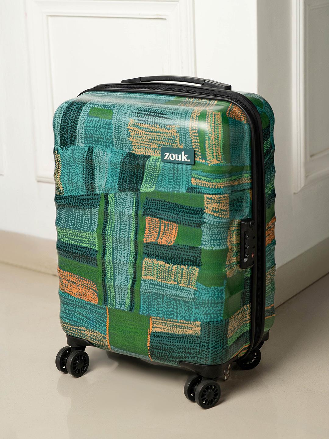 Buy ZOUK Indus Lattice Green Amorah Trolley Bag (Cabin) - Trolley Bag ...