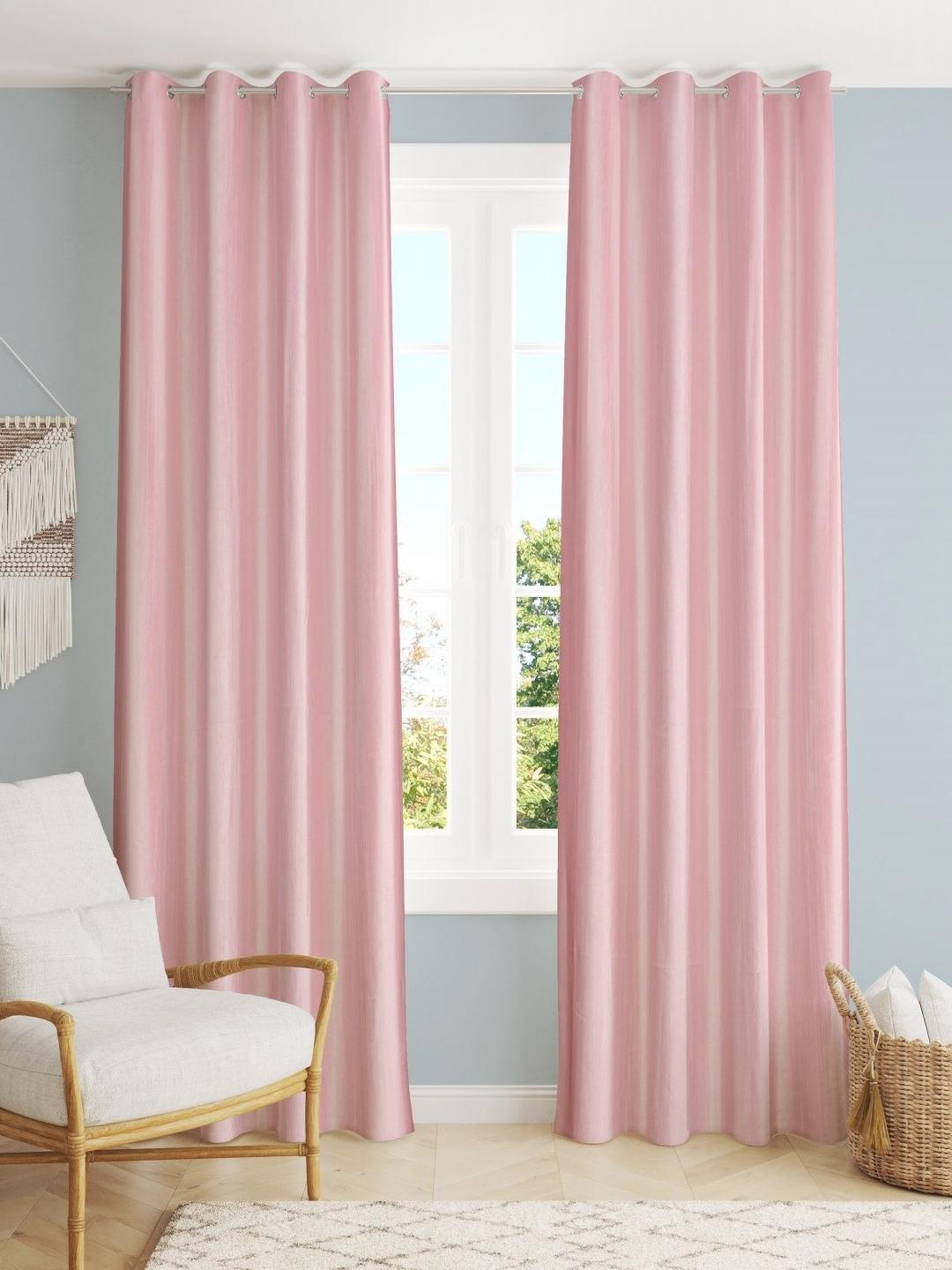 Buy Galaxy Home Decor Pink Set Of 2 Door Curtain - Curtains And Sheers ...