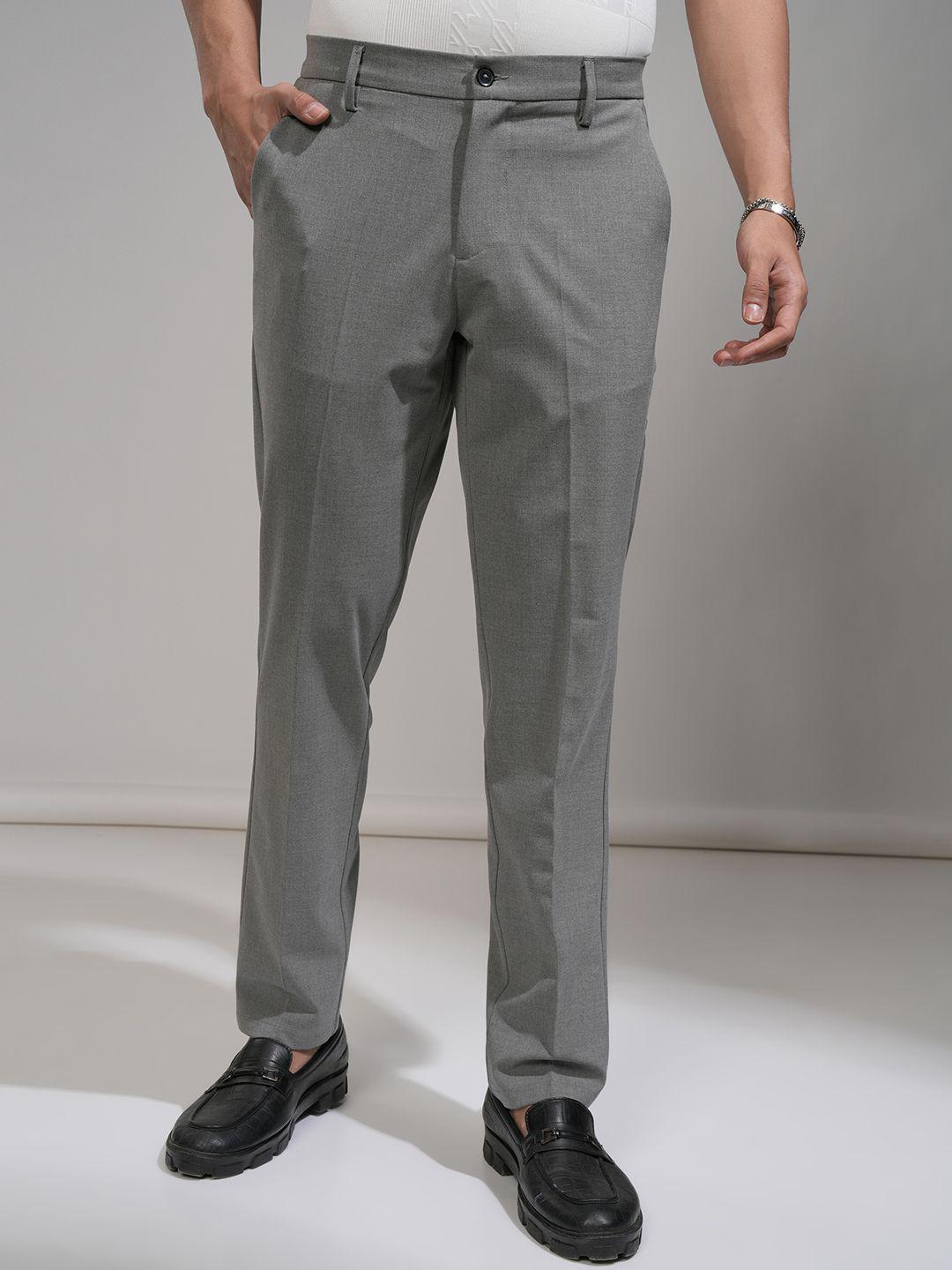 Buy HIGHLANDER Men Comfort Slim Fit Trousers - Trousers for Men ...