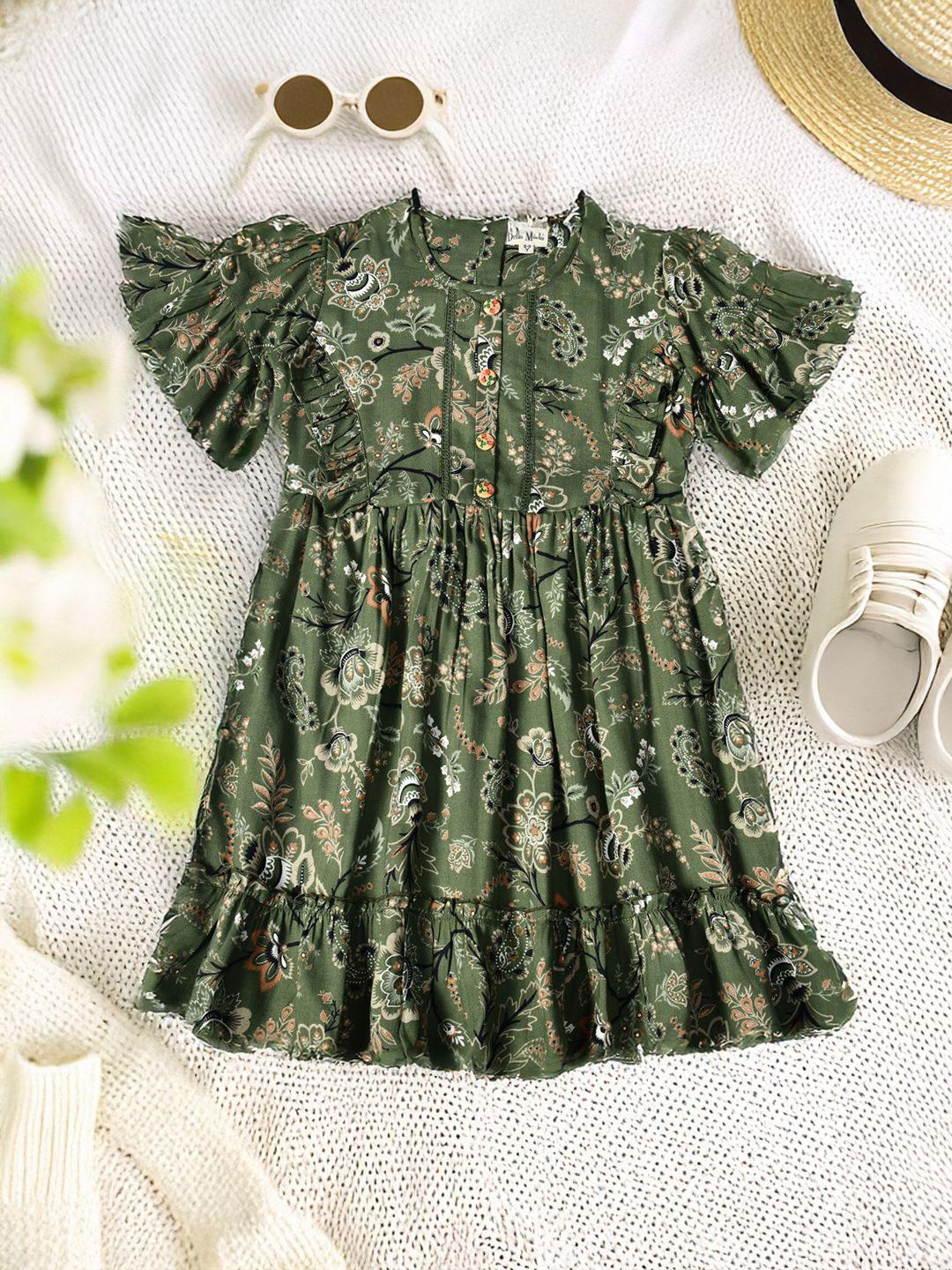 Buy Bella Moda Floral Print Flared Sleeve Fit & Flare Dress - Dresses ...
