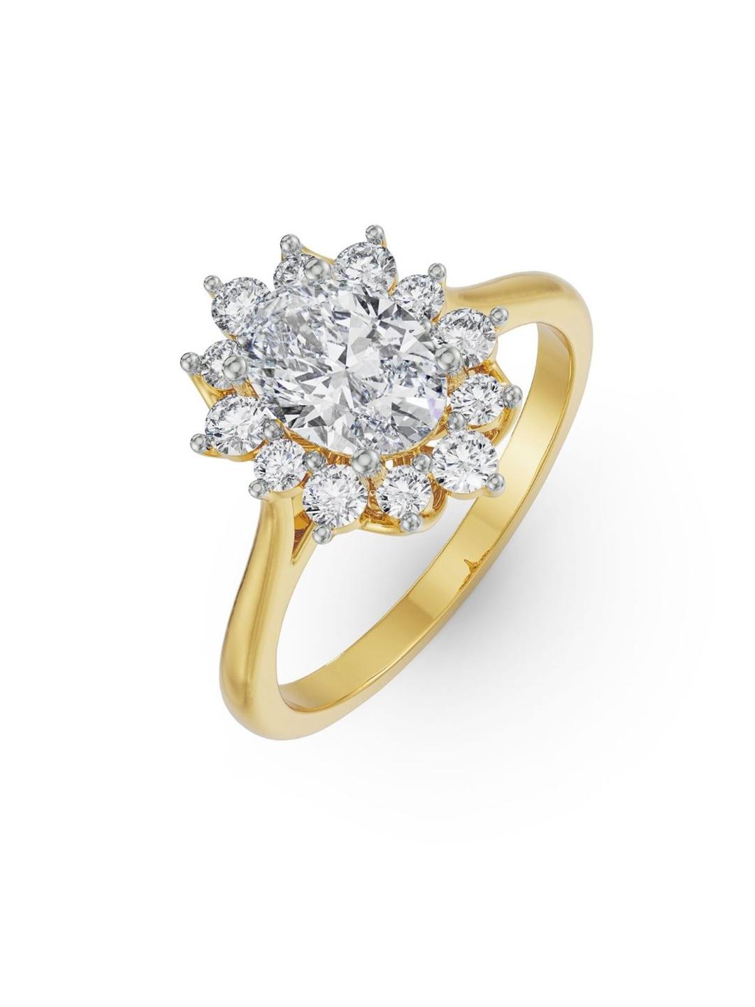 Buy Emori Royal Oval Cut Lab Diamond In 14KT Gold Ring - Ring Diamond ...