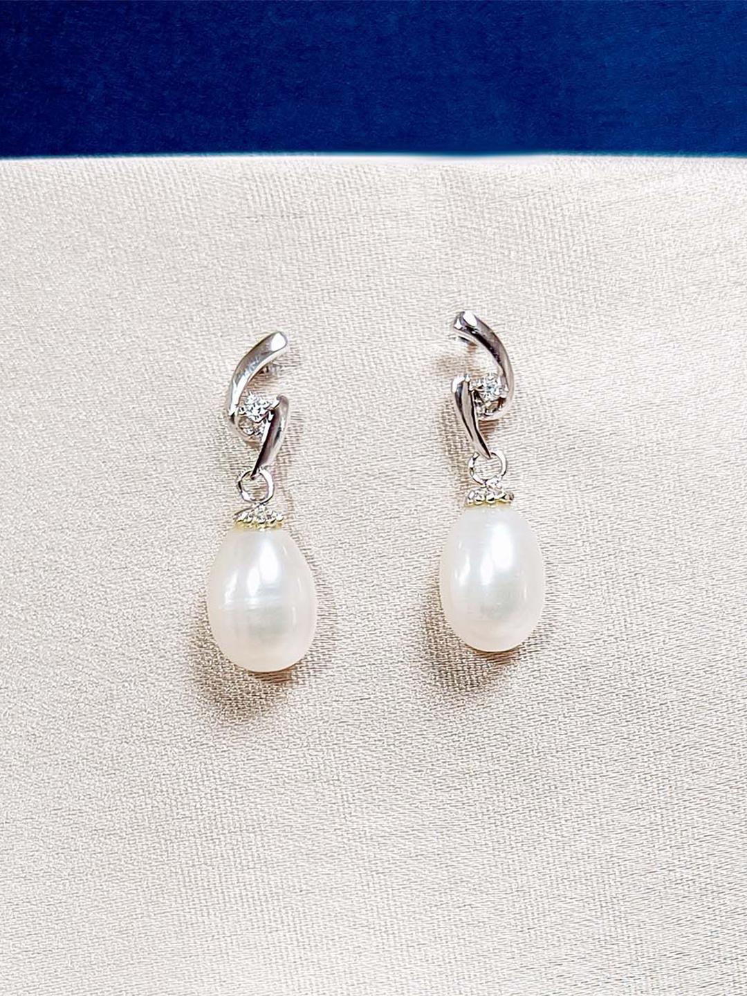 Buy INARI SHINES 925 Silver Charming Pearl Drop Earrings - Earrings for ...