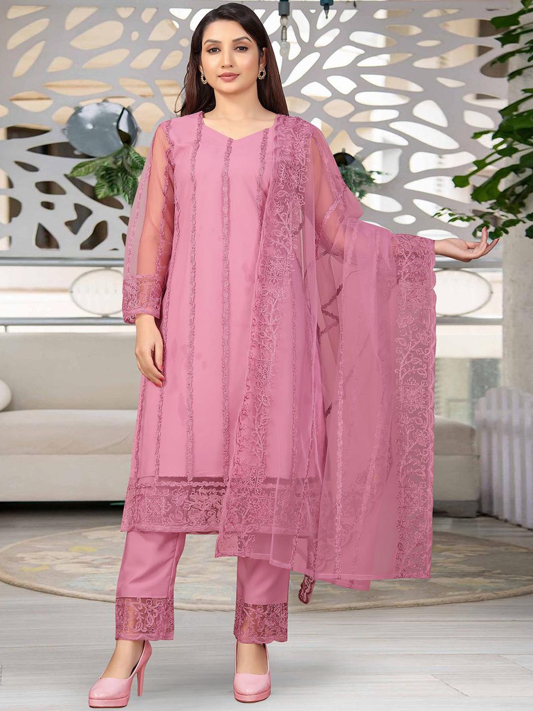 Buy GUNVANTI FAB Paisley Embroidered Sweetheart Neck Straight Kurta ...