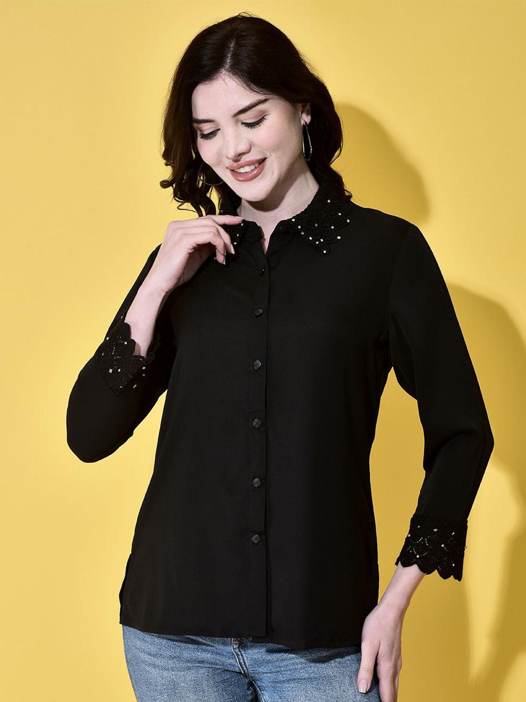 Buy FUTURO Women Solid Shirt Collar Top - Tops for Women 32639827 | Myntra