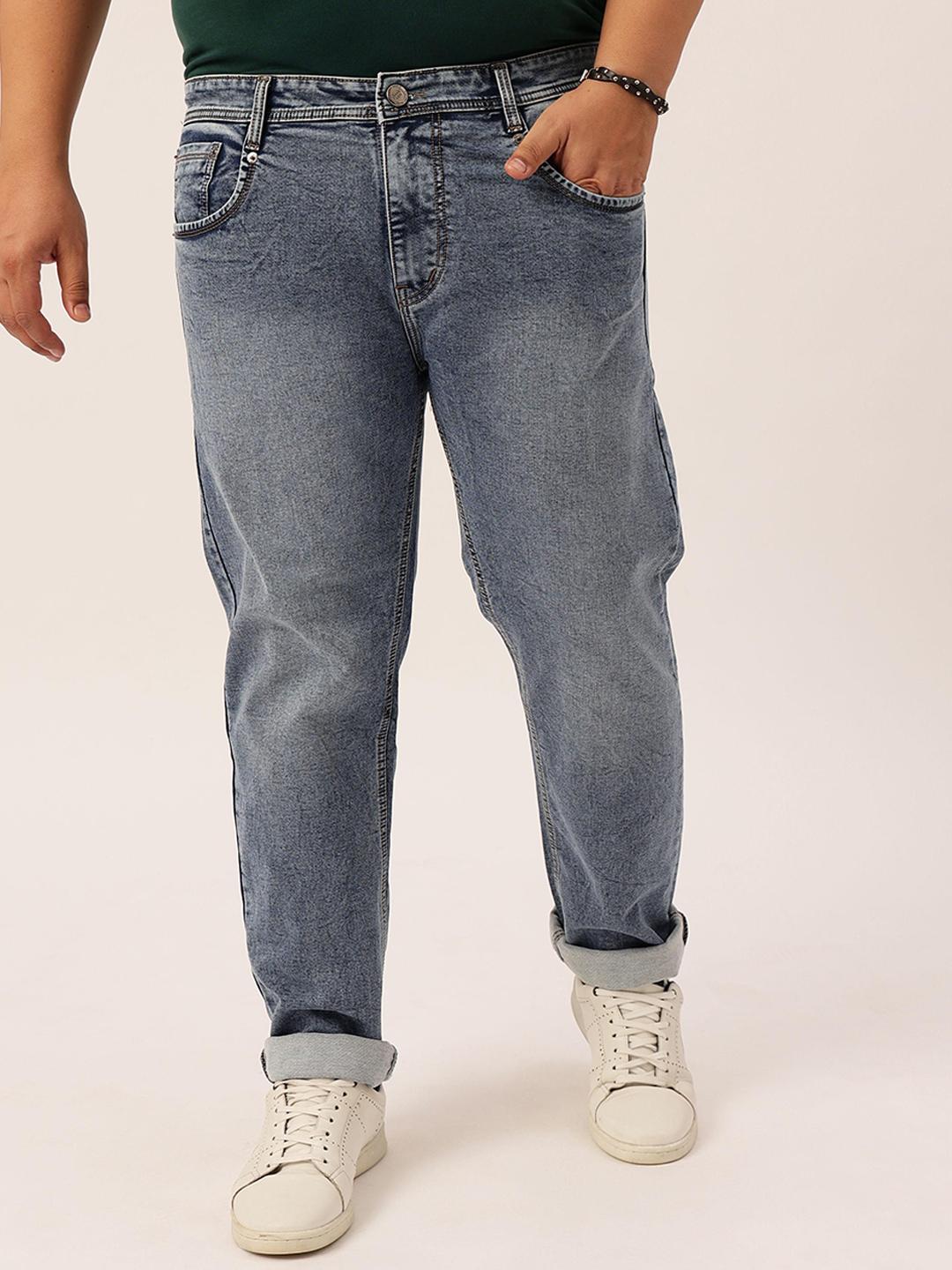 Buy Toodle Men Plus Size Regular Fit Mid Rise Clean Look Light Fade ...