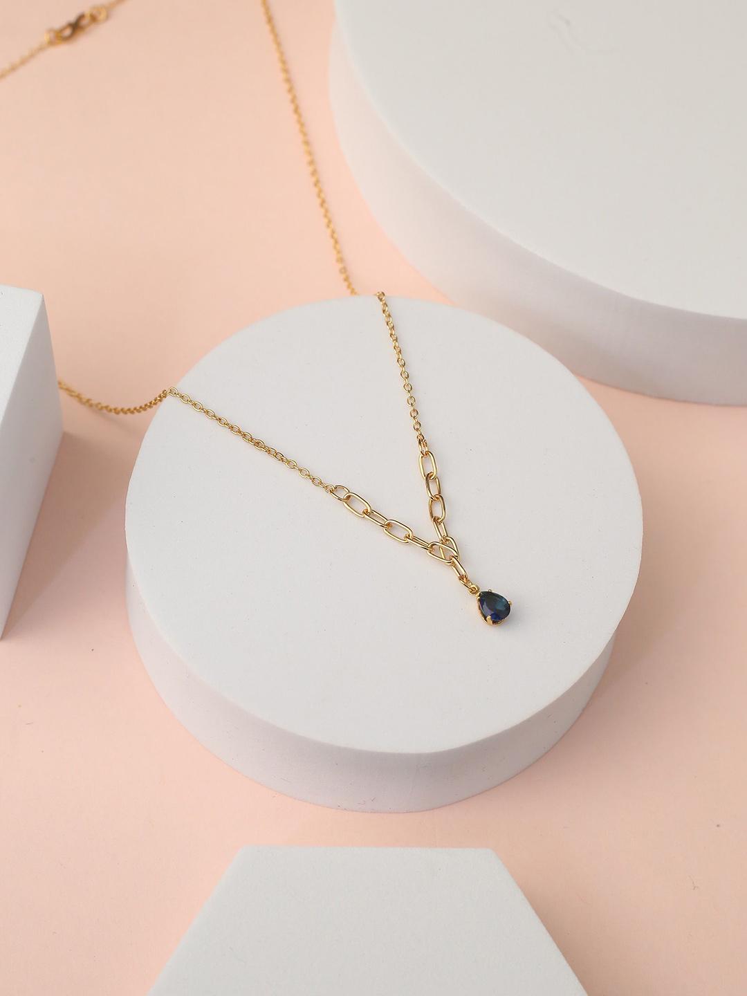 Buy Zabby Allen Gold Plated Artificial Stones Studded Teardrop Shaped ...