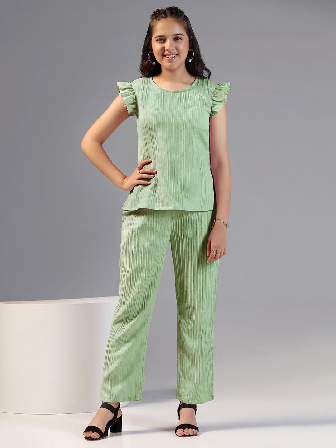 Buy YK Girls Round Neck Top With Trousers - Clothing Set for Girls ...